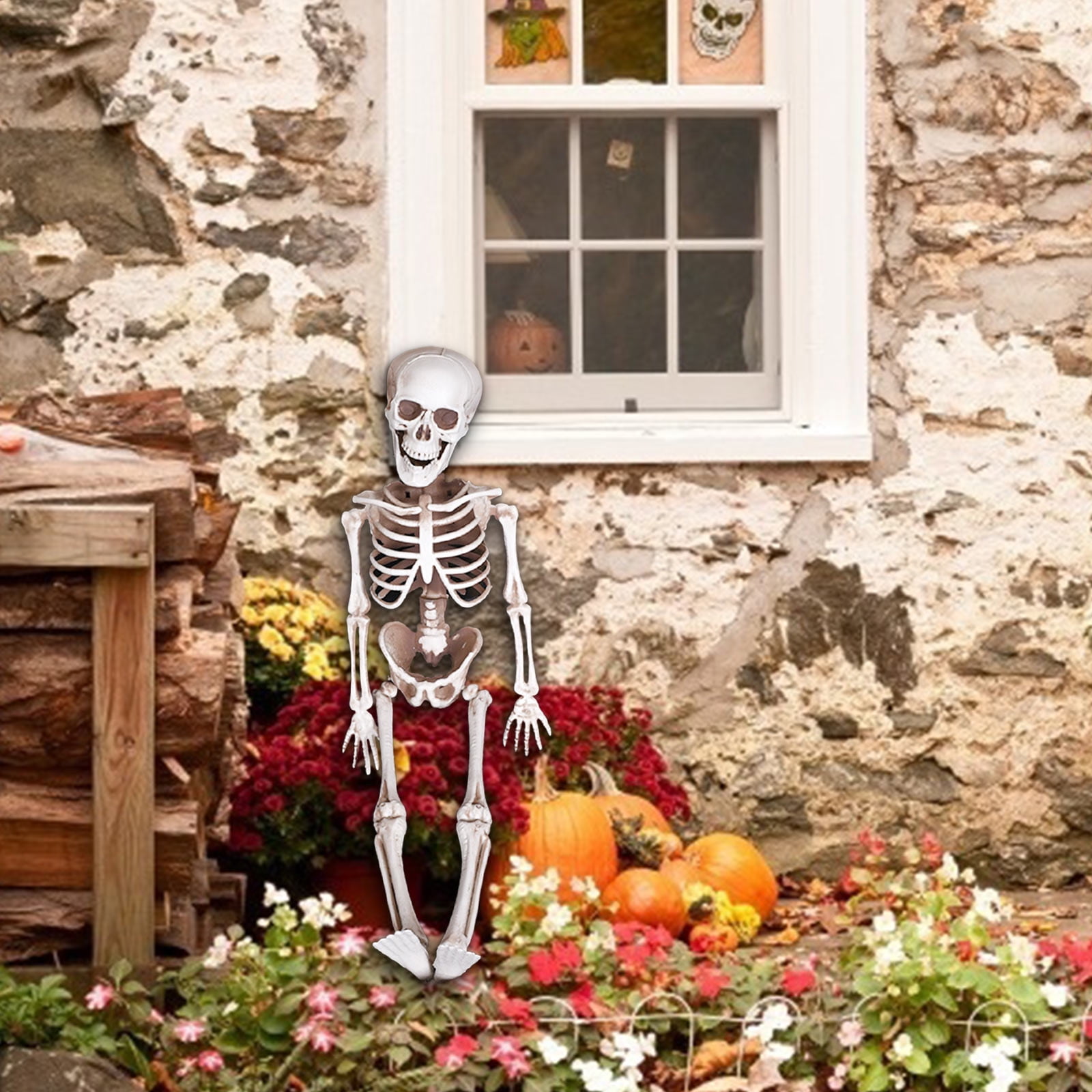 Coollooc 36'' Halloween Skeleton Decorations, 3ft Full Body Posable ...