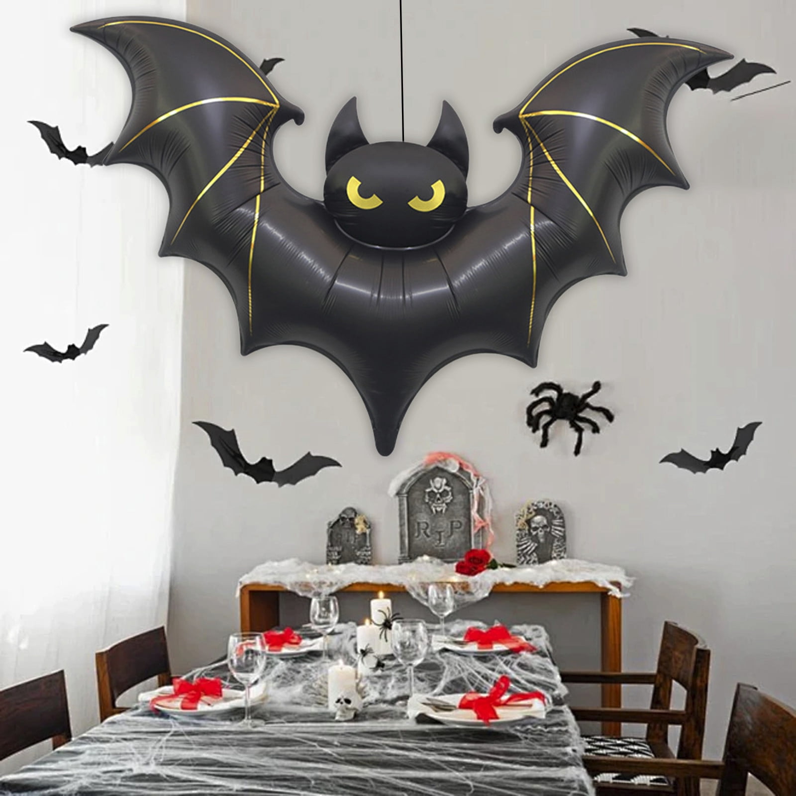 Coollooc 59 Inch Giant Halloween Inflatables Bat Decorations Outdoor ...