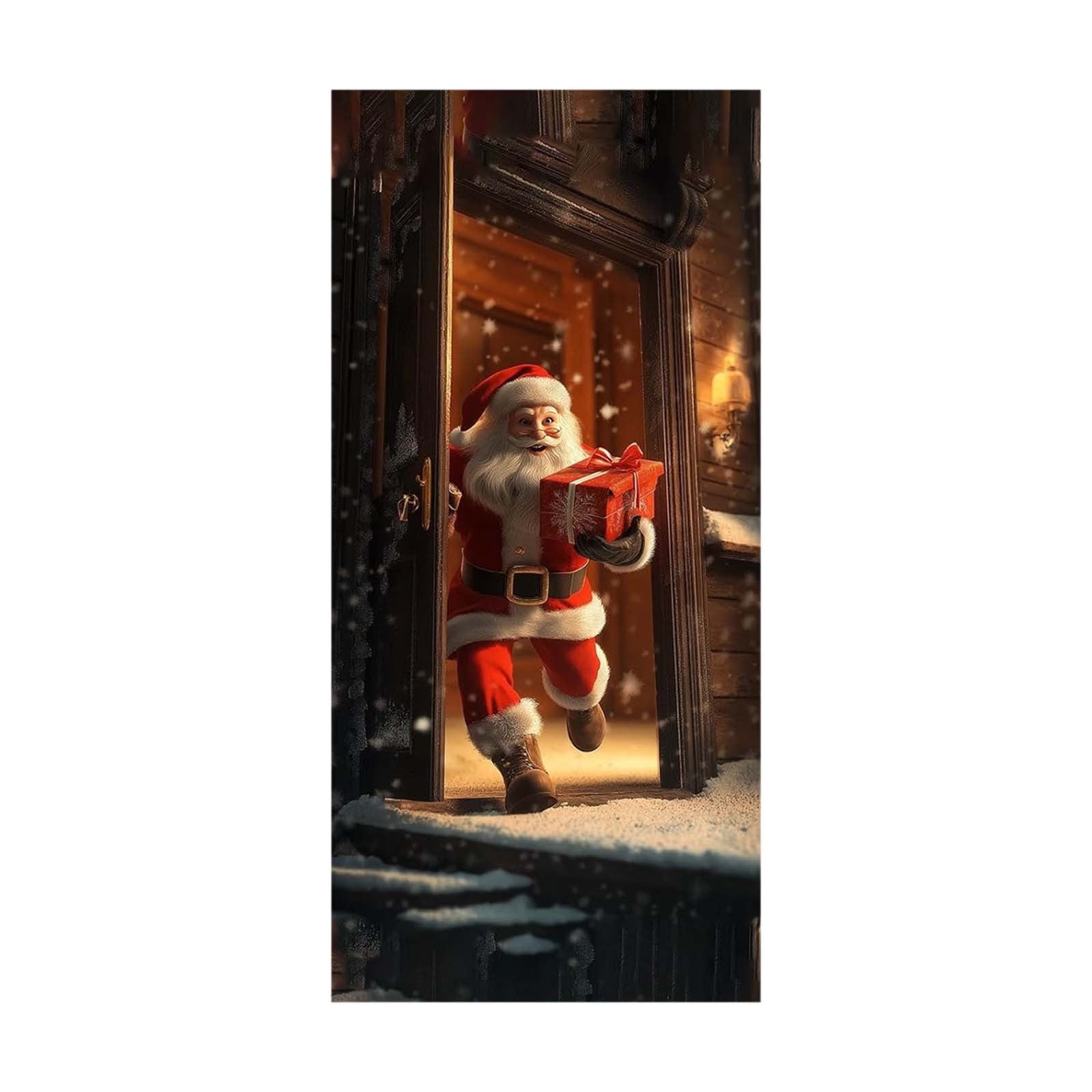Coollooc 71 x 35 Inch Cardboard Santa Claus Cutout Paper Santa Claus ...