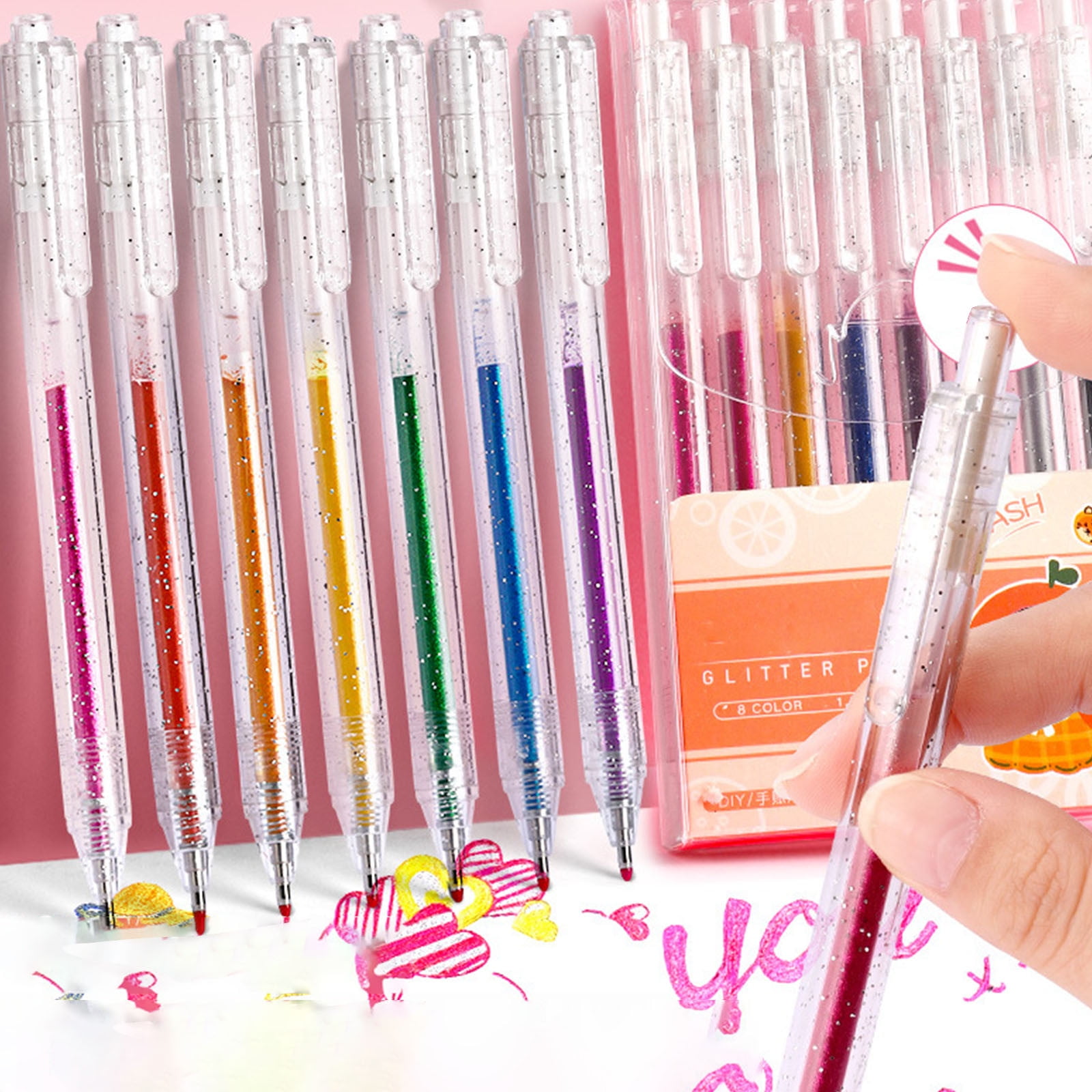 Coollooc [8 Pack] Mixing of 8 Colors Magic Gel Pens Retractable Colored ...