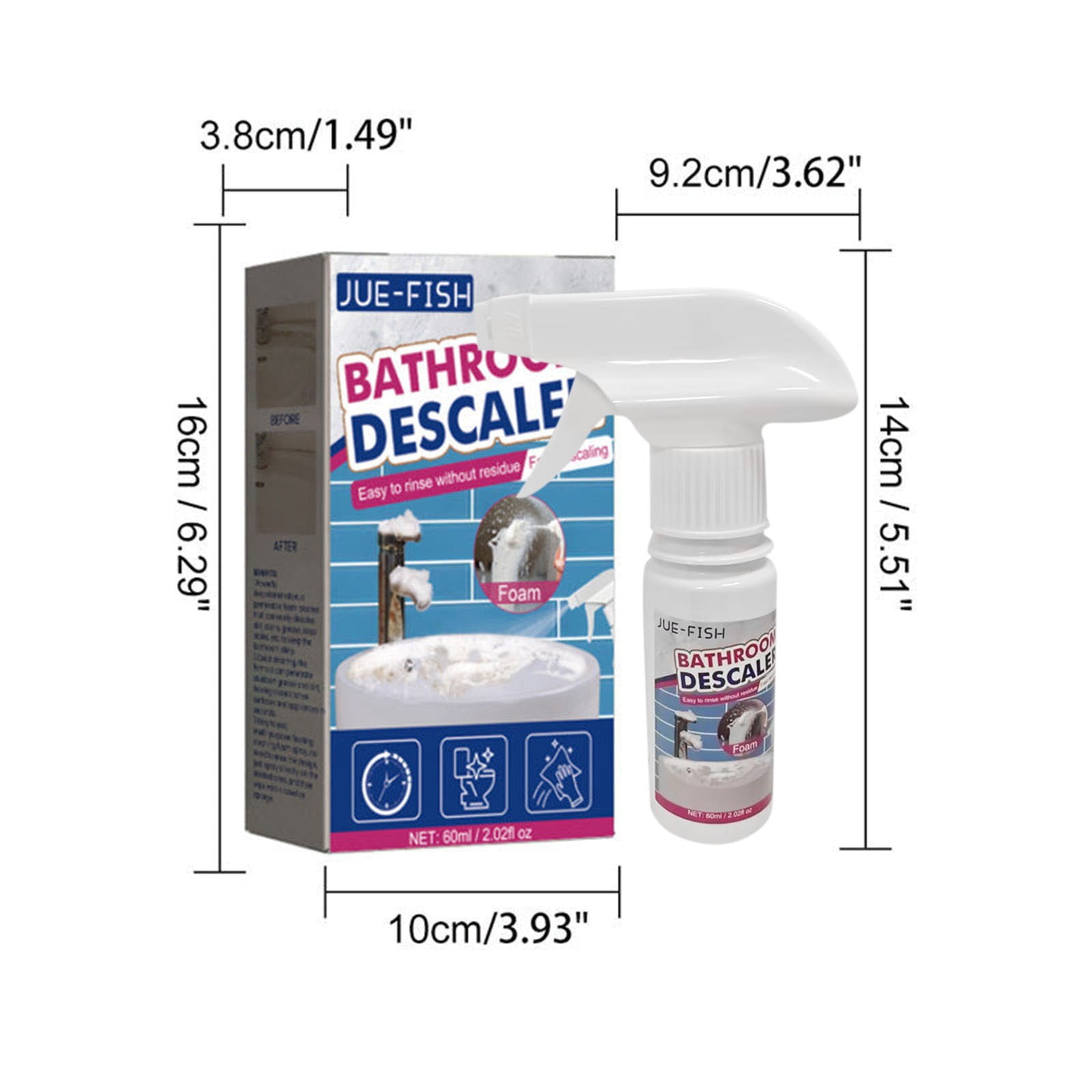 Coollooc Bathroom Descaler Cleaner, Stubborn Stains Cleaner, All ...