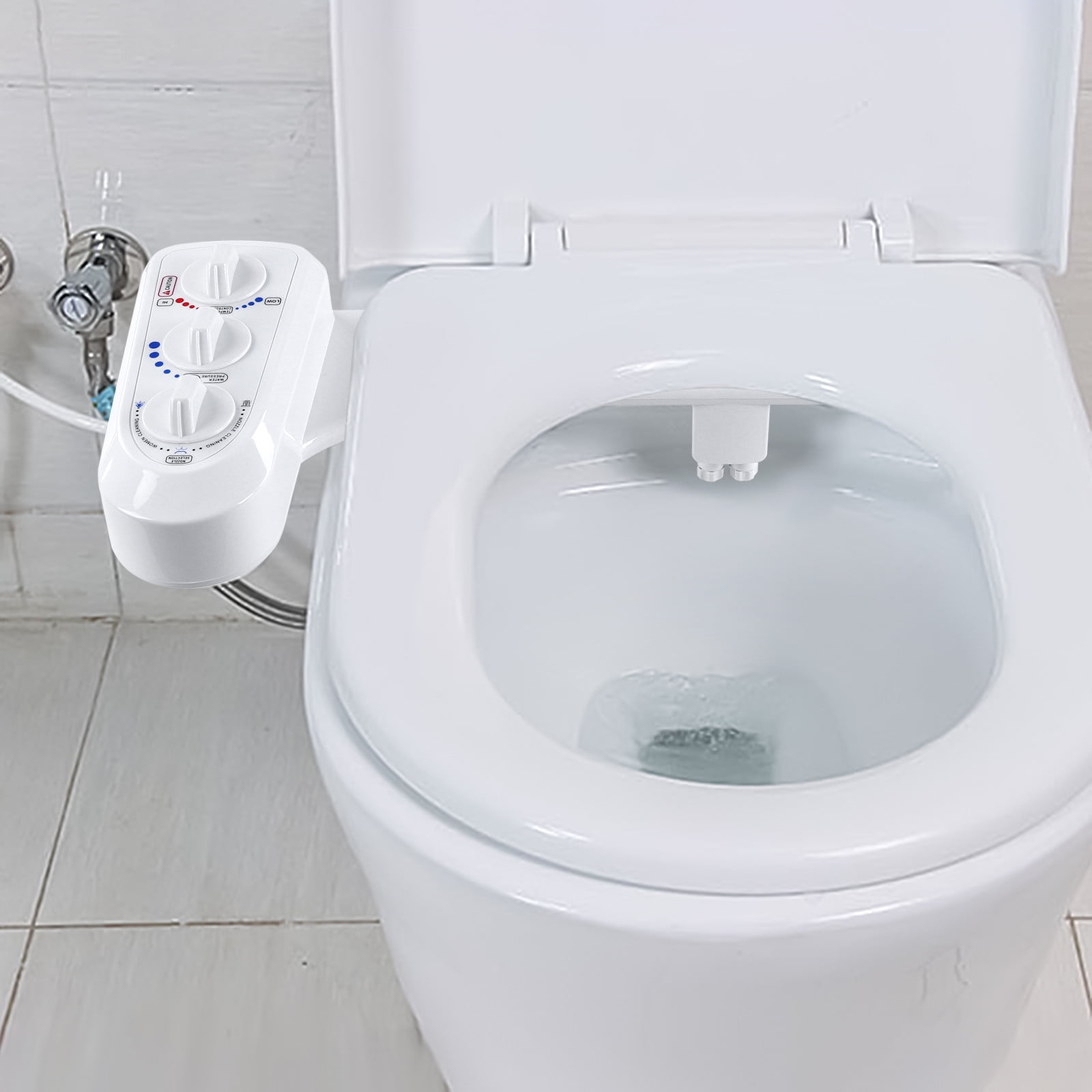 Coollooc Bidet Toilet Seat Non-Electric, Double Nozzle System, Ambient ...