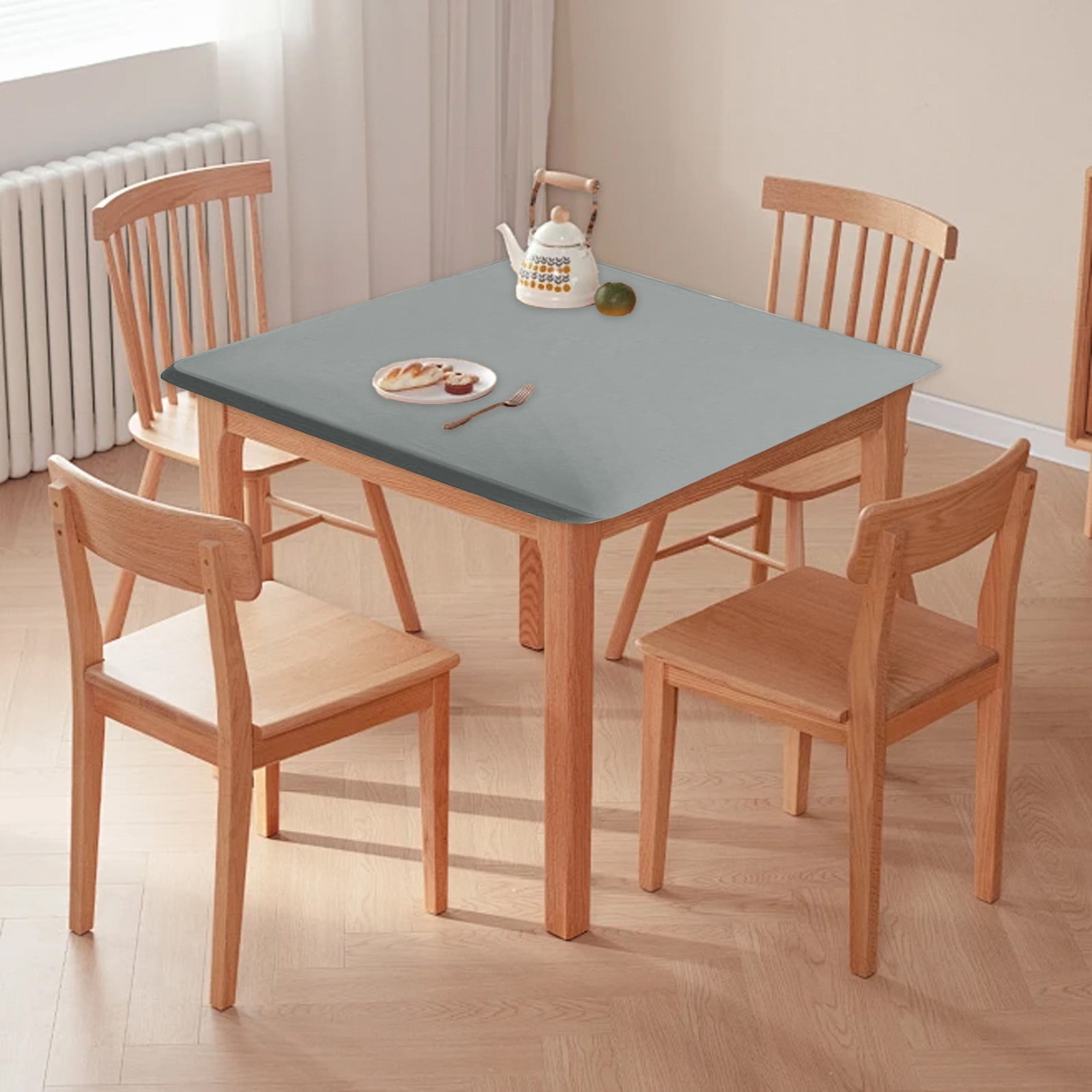 Coollooc Black Square Fitted Tablecloth Stretchable End Tables Cover ...