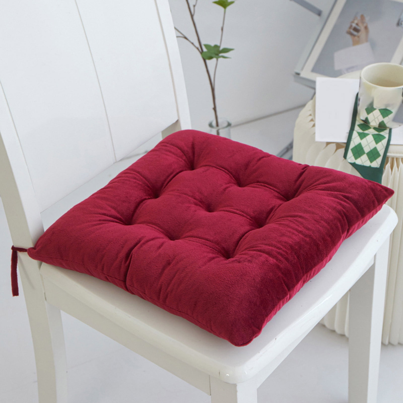 Coollooc Chair Cushions for Dining Chairs, Solid Color Thick Crystal ...