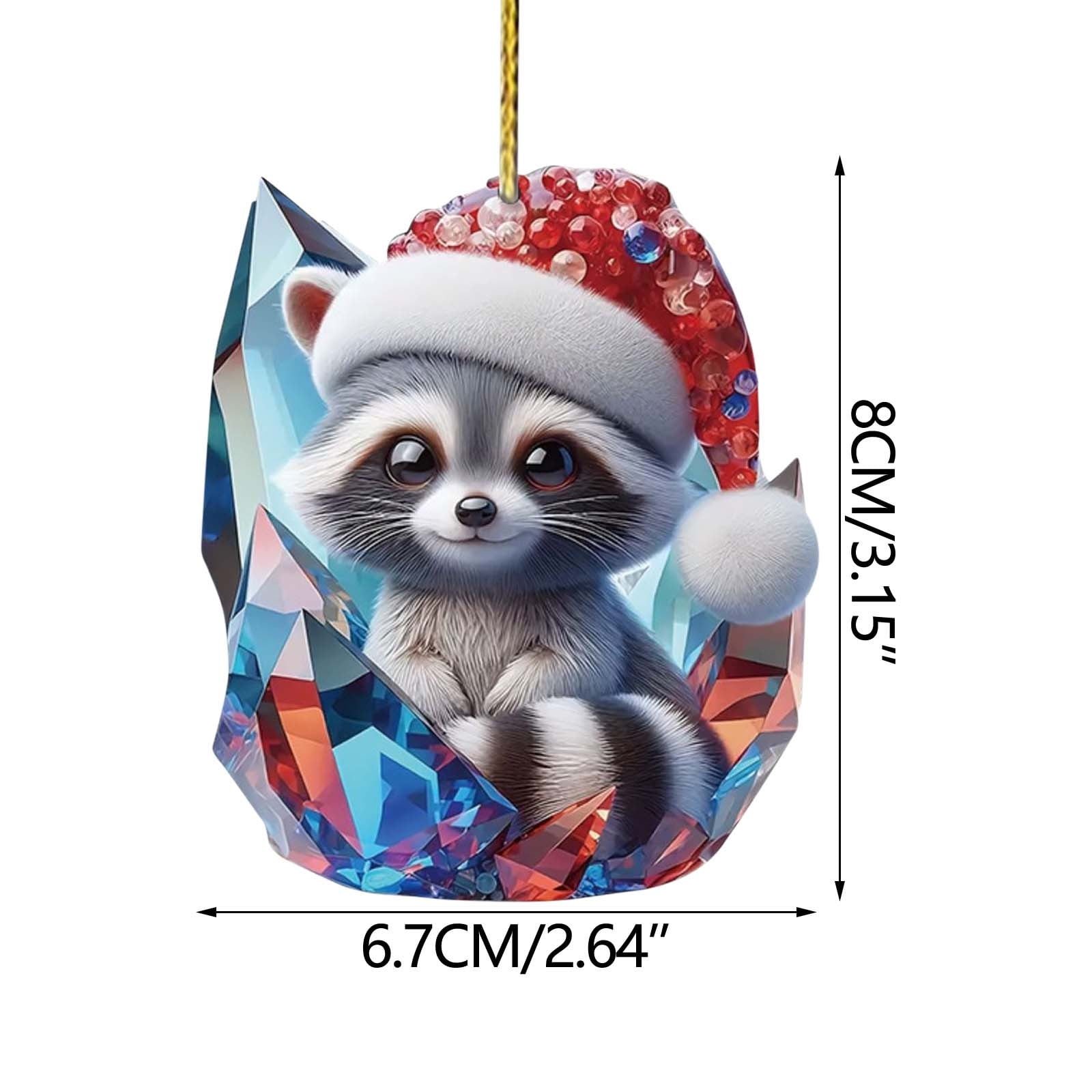 Coollooc Christmas Tree Christmas Decorations Diamond Raccoon Elephant ...