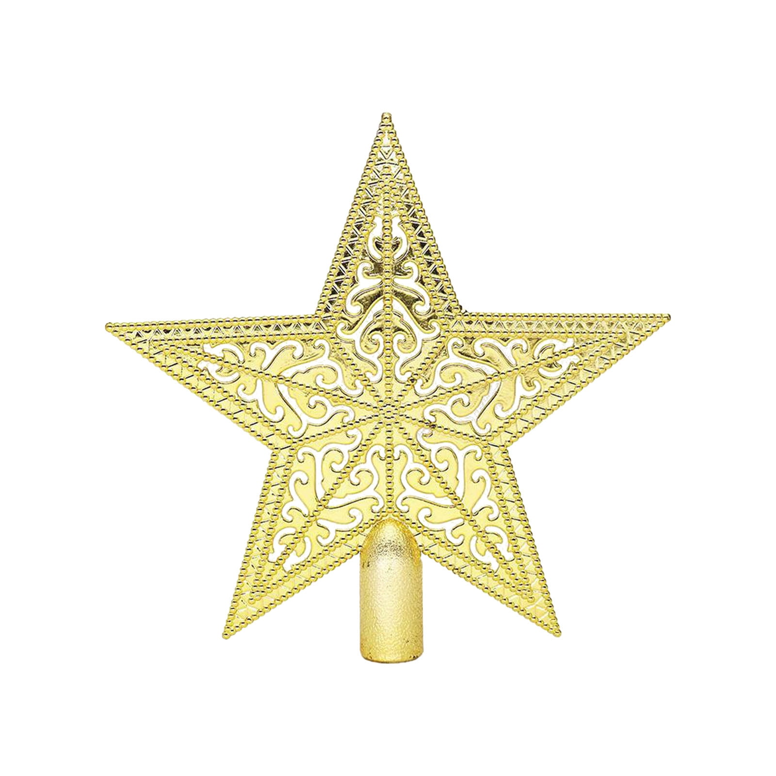 Coollooc Christmas Tree Topper, 5.9 Inches Gold Lighted Star Christmas ...