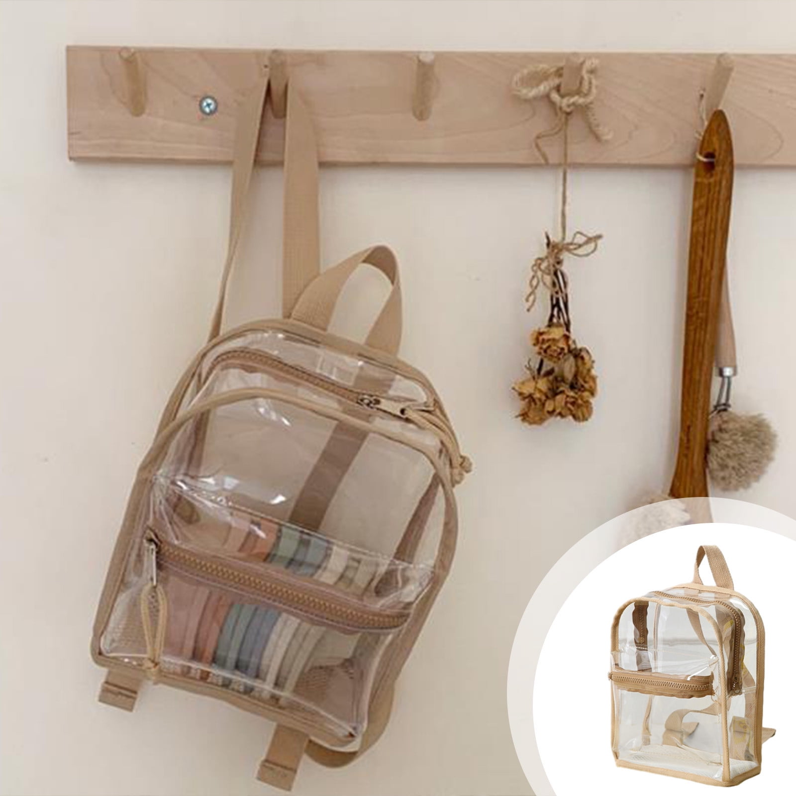 Coollooc Clear Backpack Heavy Duty - PVC Transparent Backpack Large ...