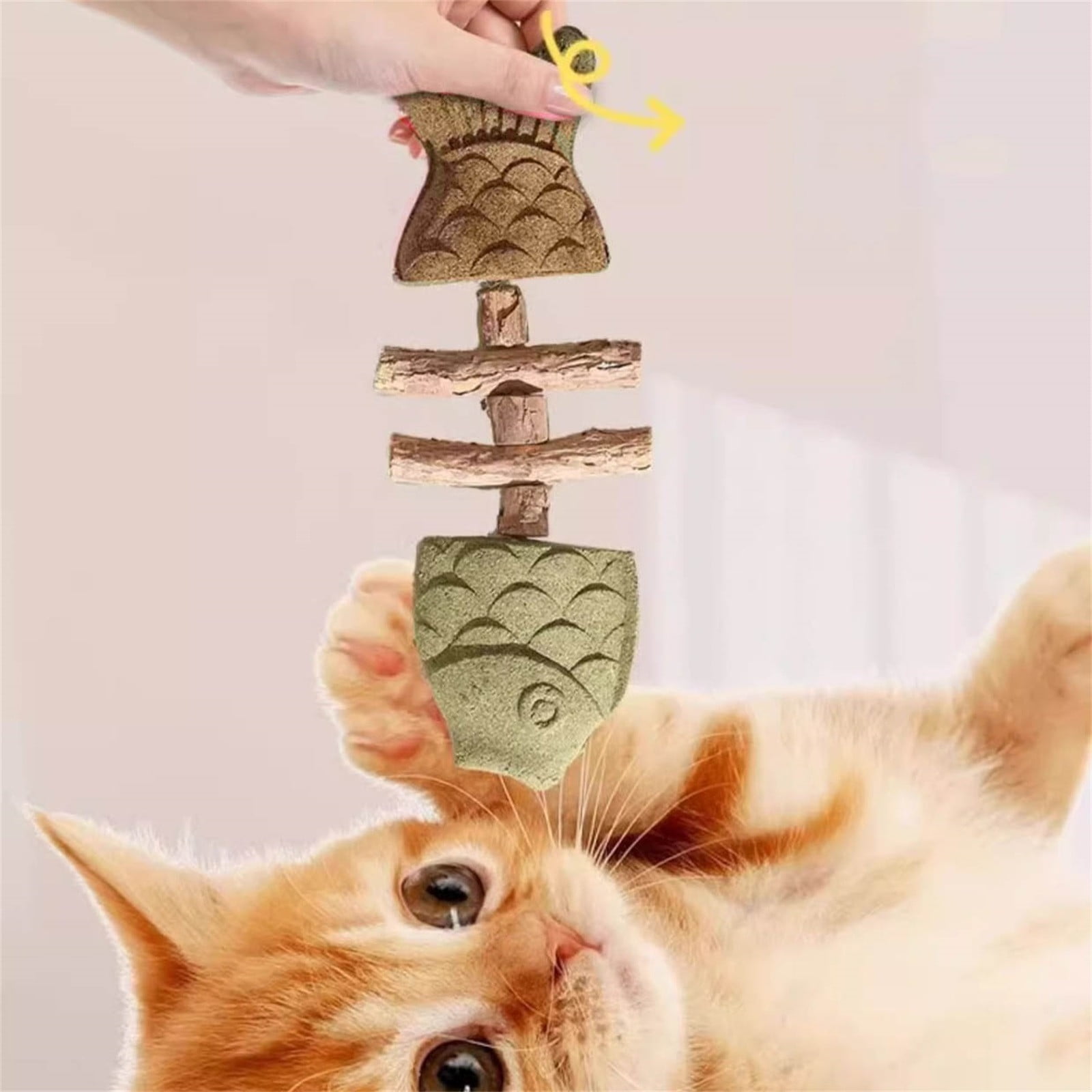 Coollooc Creative Fish Bone Cat Toy, Wooden Catnip Teeth Cleaning Stick ...