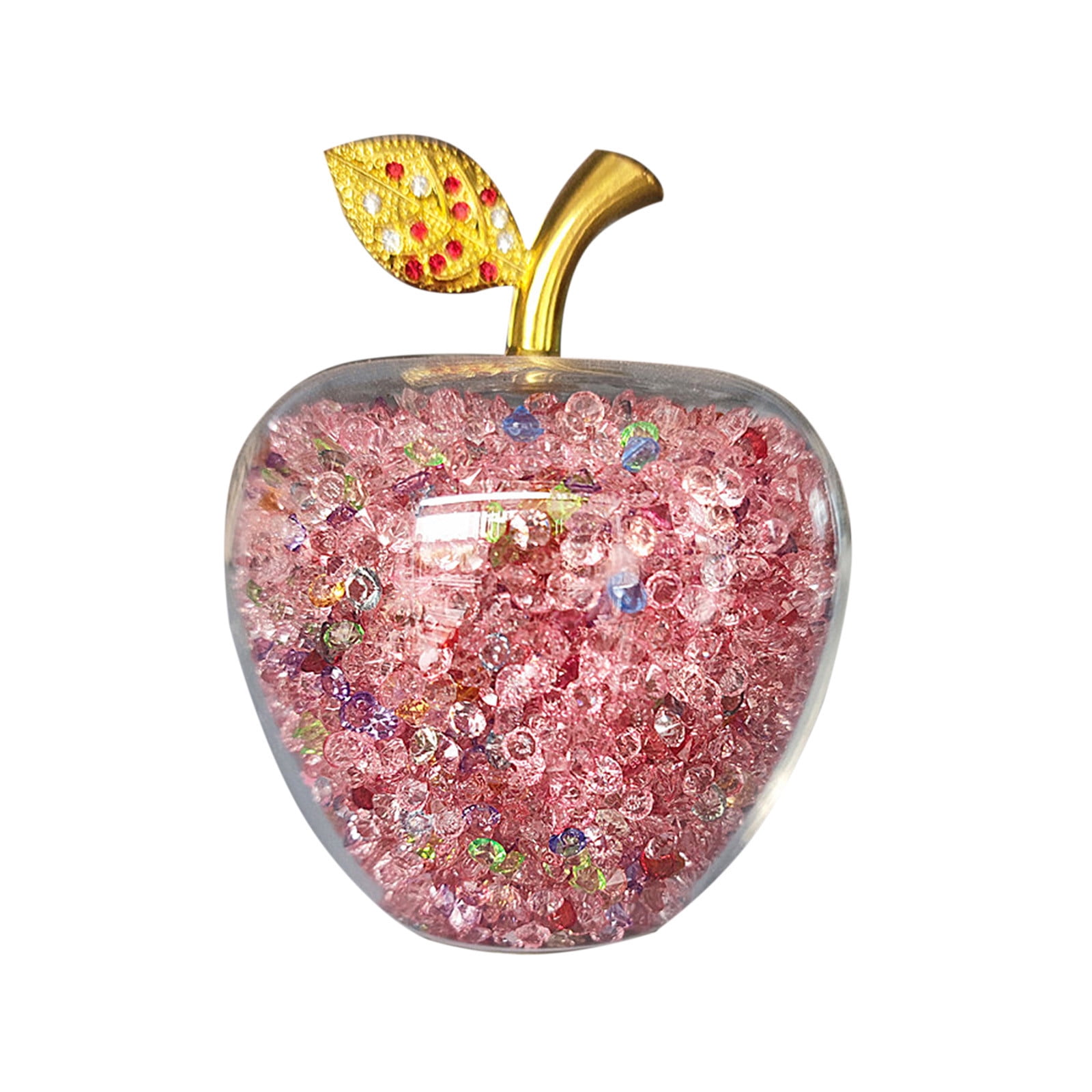 Coollooc Crystal Apples Figurine, Glass Apple Art Ornament Decoration ...
