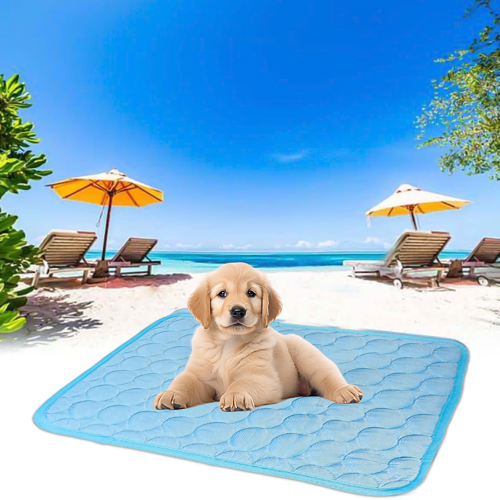 Coollooc Dog Cooling Mat Ice Silk Cooling Mat & Sleeping Pad for Dogs ...