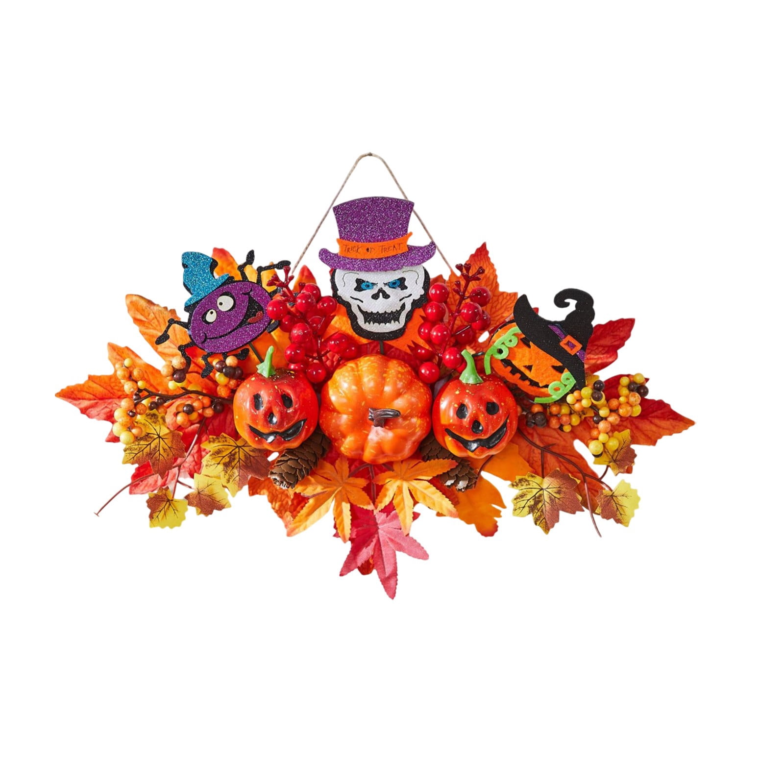 Coollooc Fall Maple Leaves Swag for Front Door, Halloween Autumn Door ...