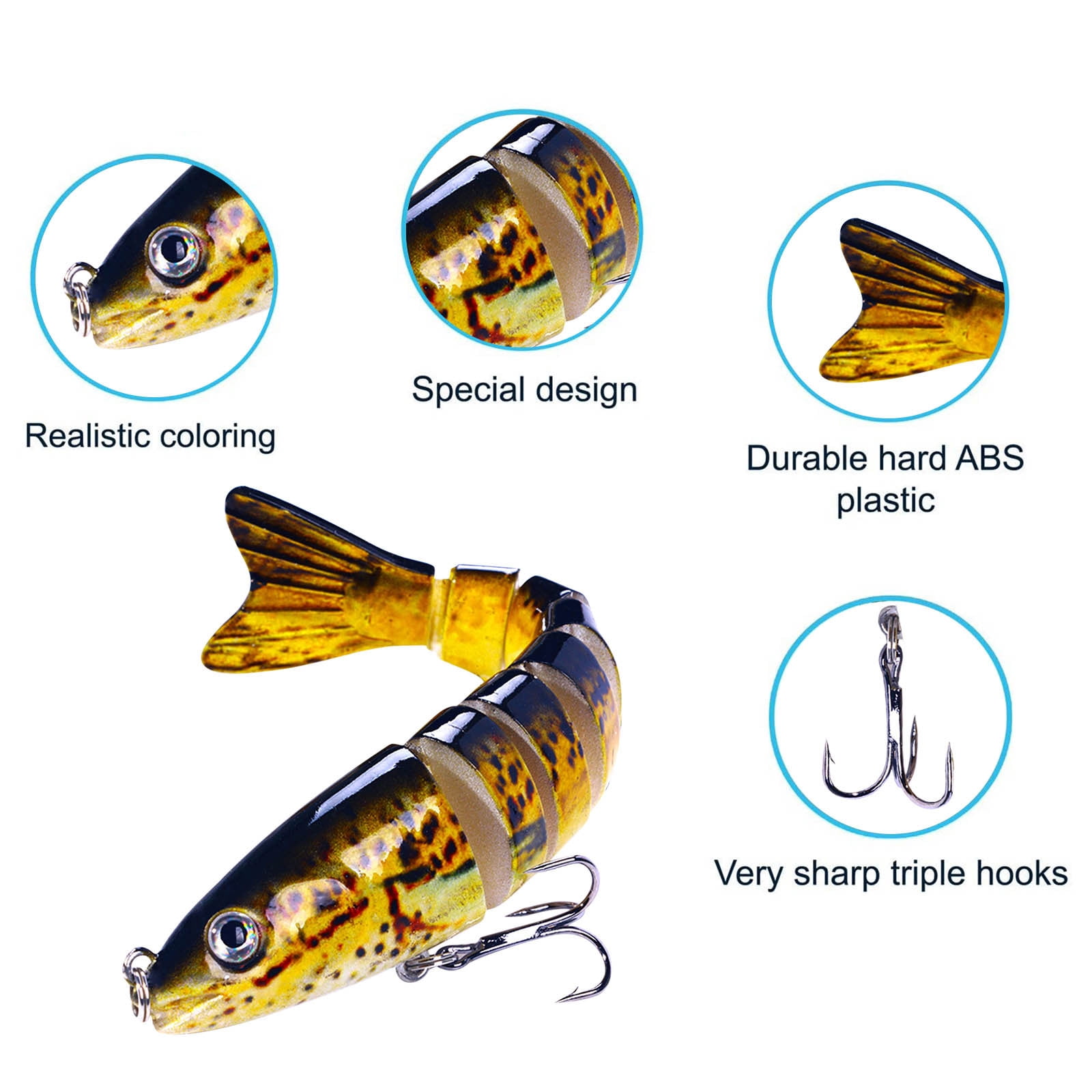 Coollooc Fishing Lure 3D Eyes Biomimetic Lure Soft Bait Soft Bait Swim ...