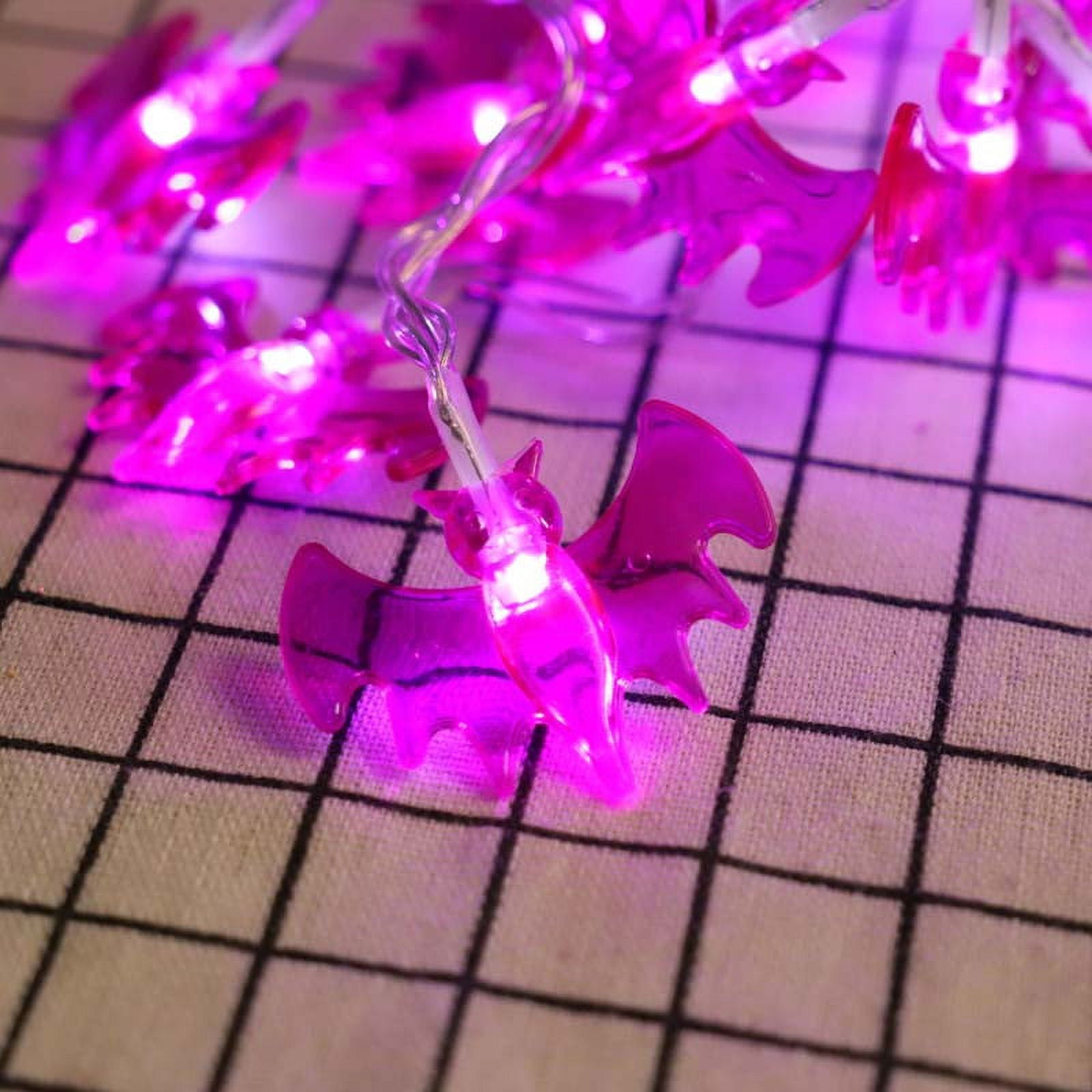 Coollooc Halloween Bat Lights, Battery Operated Purple Fairy Lights ...