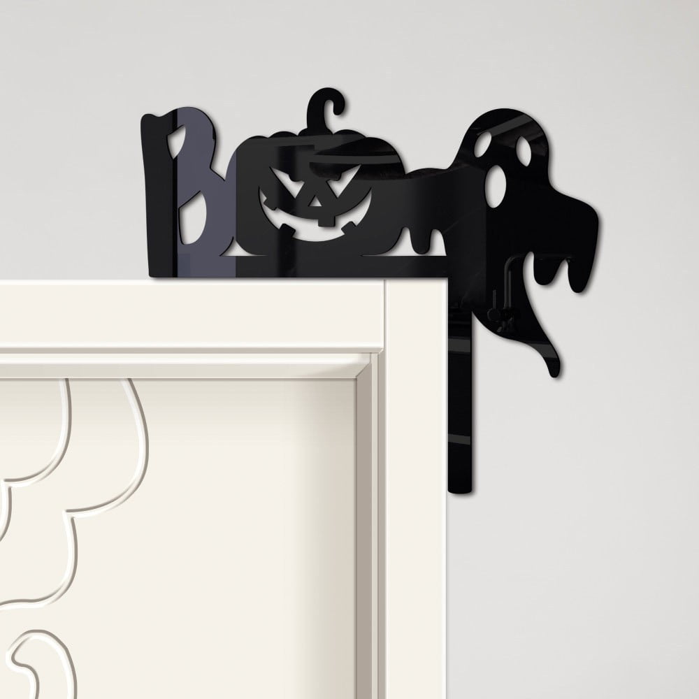 Coollooc Halloween Black Spider Cat Witch Ghost Pumpkin Witch Hat Door ...