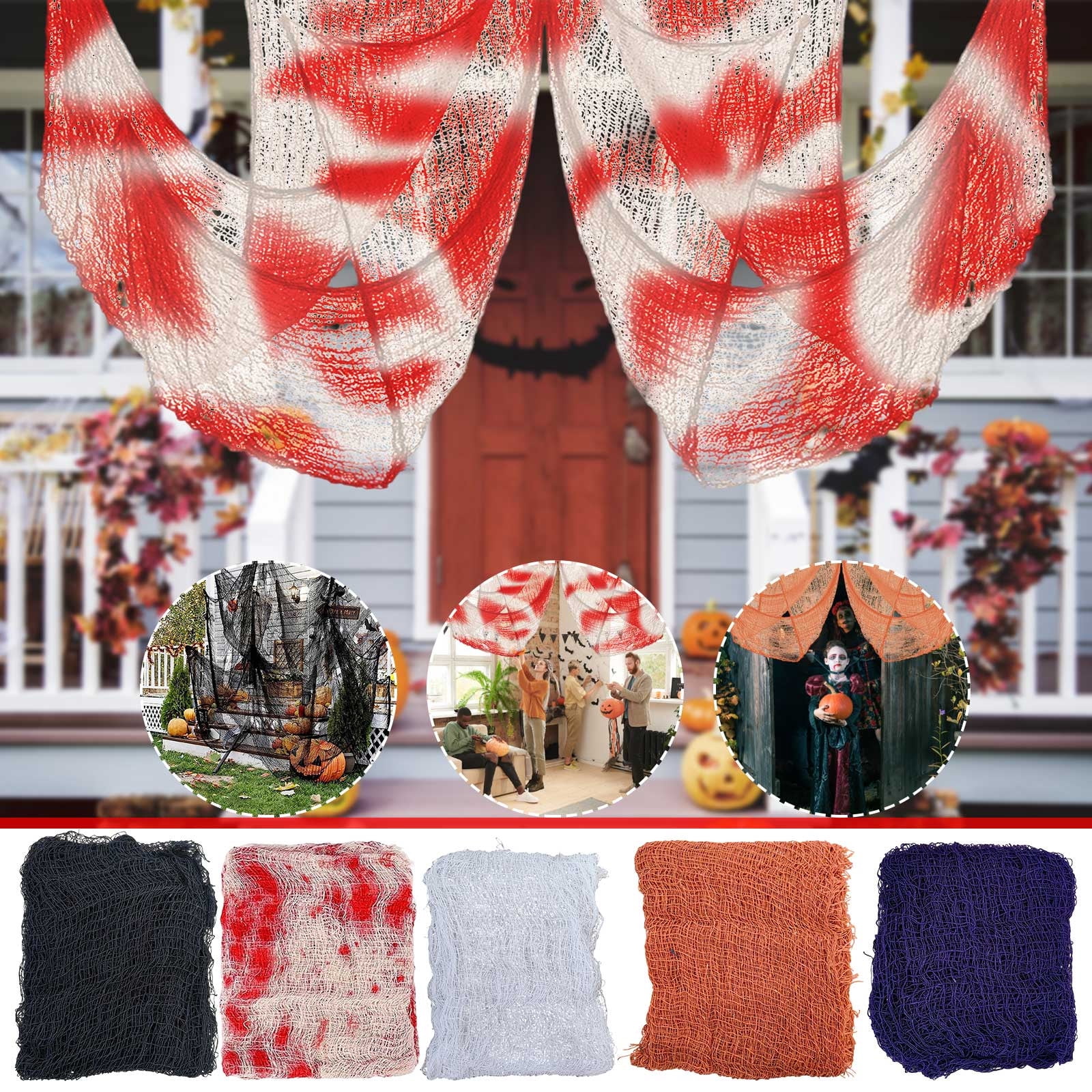 Coollooc Halloween Creepy Cloth - Halloween Spooky Fabric Cloth - Scary ...