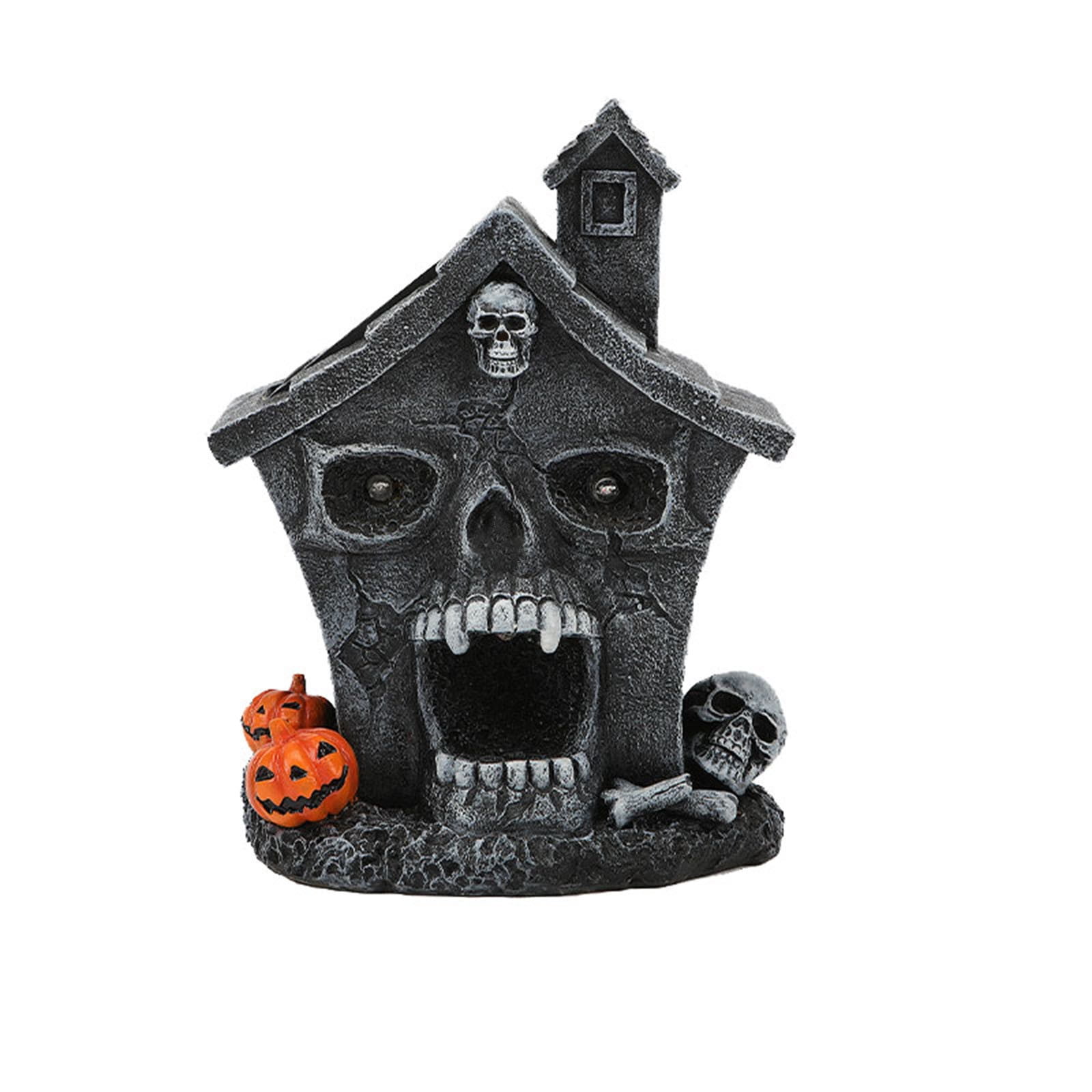 Coollooc Halloween Haunted House Figurine with Ghost Pumpkin for ...