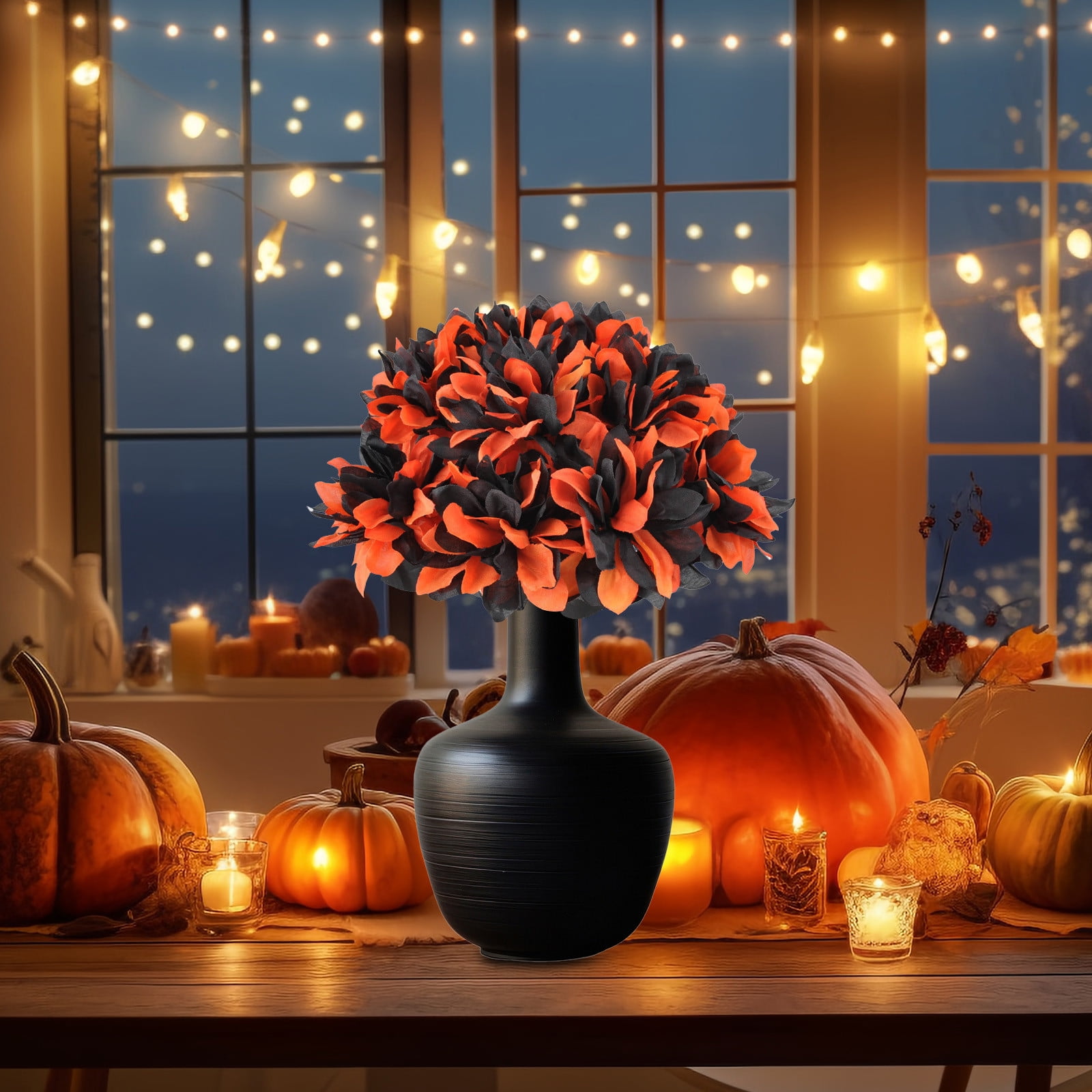 Coollooc Halloween Spider Rose Stem Decor, Gothic Silk Flower with ...