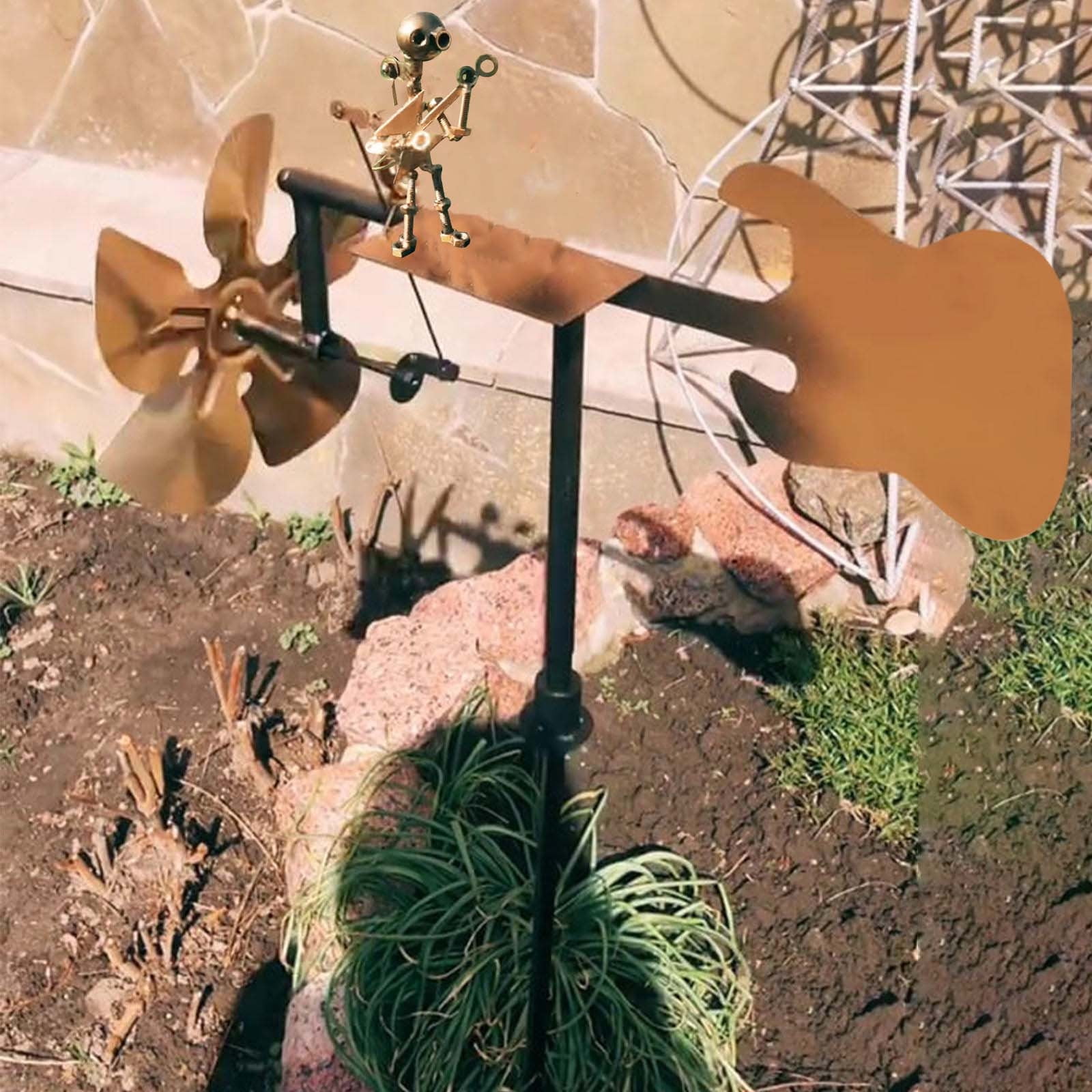 Coollooc Handmade Metal Drummer Windmill,Stainless Steel Wind Spinner ...