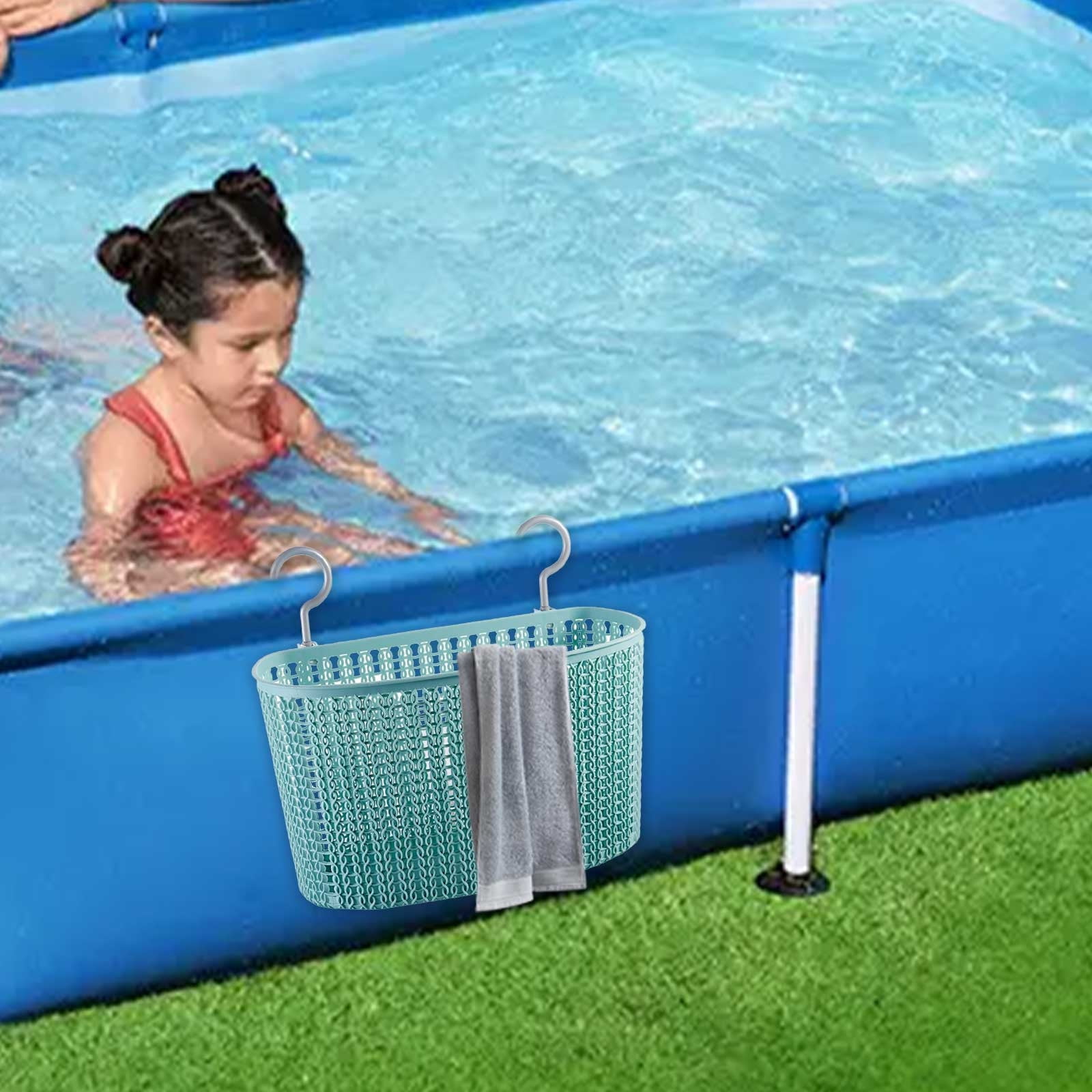 Coollooc Poolside Storage Basket Pool Storage Basket, Above Ground Pool ...