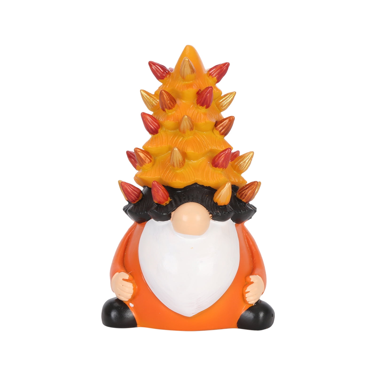 Coollooc Resin Gnome Halloween Decorations, Orange Gnome Resin Tree ...
