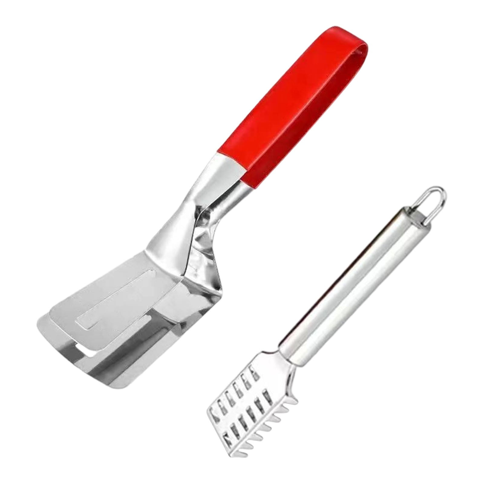 Coollooc Stainless Steel Double-Sided Shovel Clip, 10 Inch Grill Clamp ...