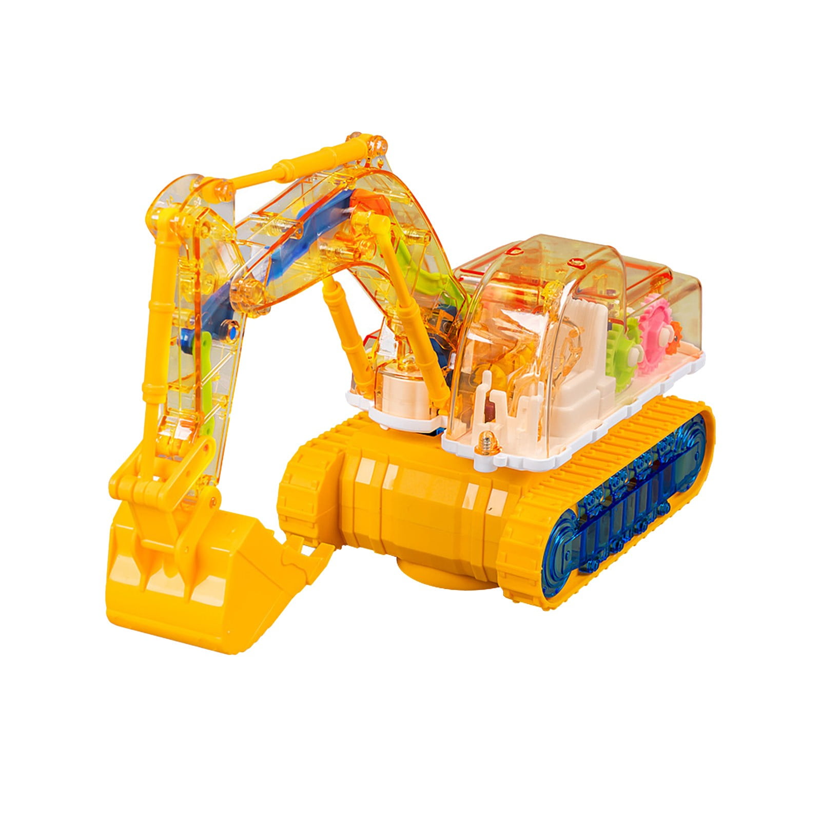 Coollooc Toy Digger Excavator | Electric Collectible Transparent Gear ...