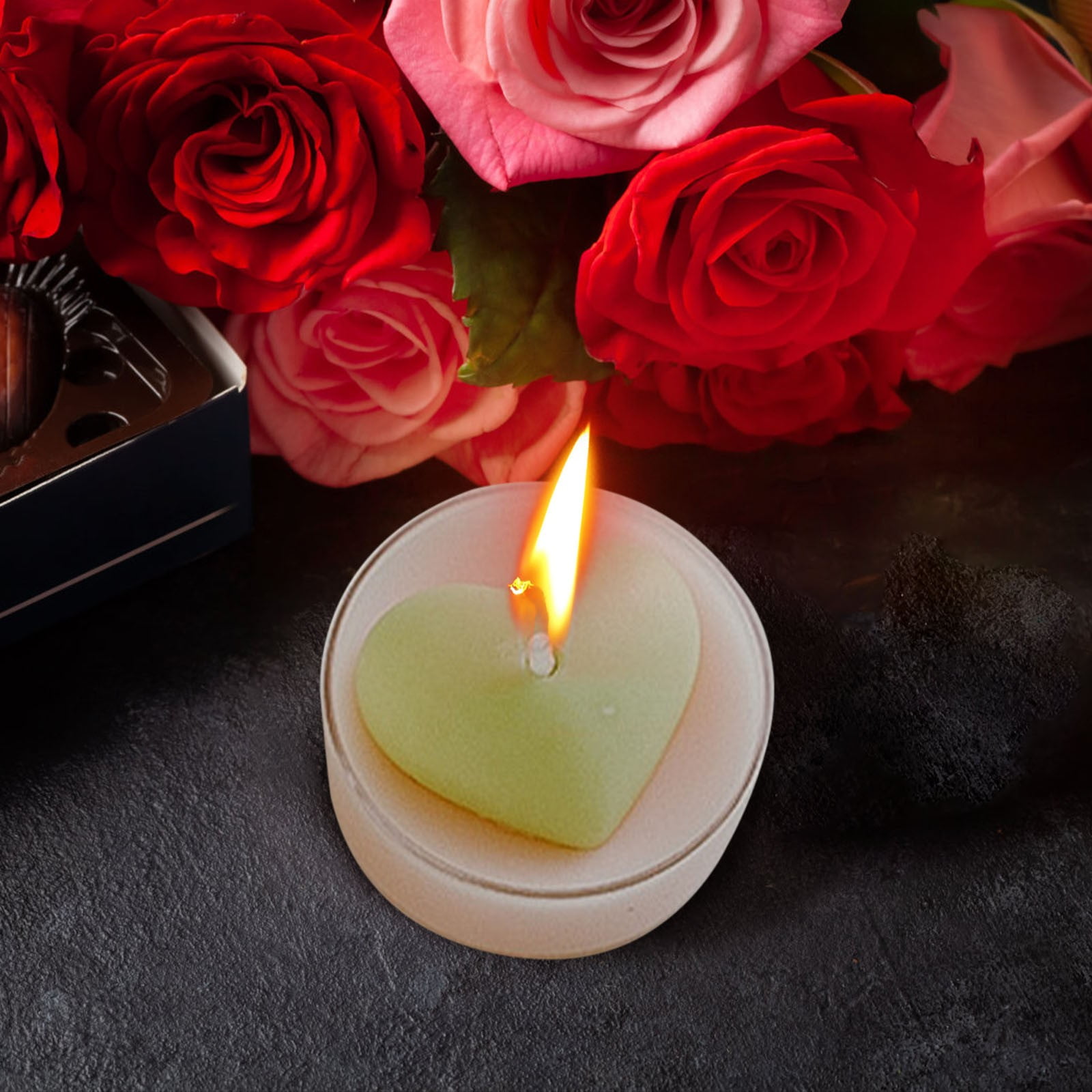 Coollooc Valentine's Day Heart Shaped Candles, Wax Aromatherapy Mini ...