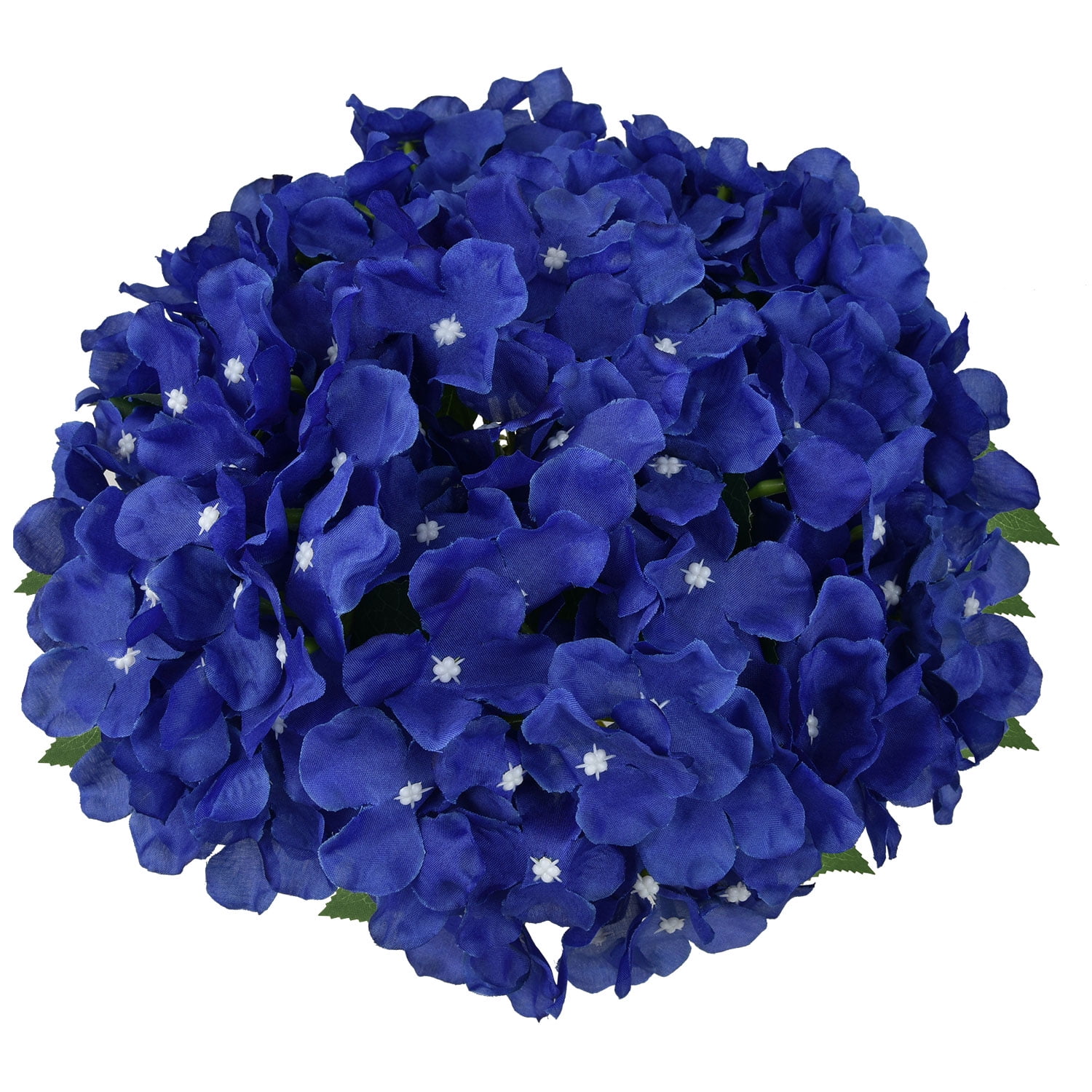 Coolmade 10Pcs Royal Blue Hydrangea Silk Flowers Heads with Stems ...