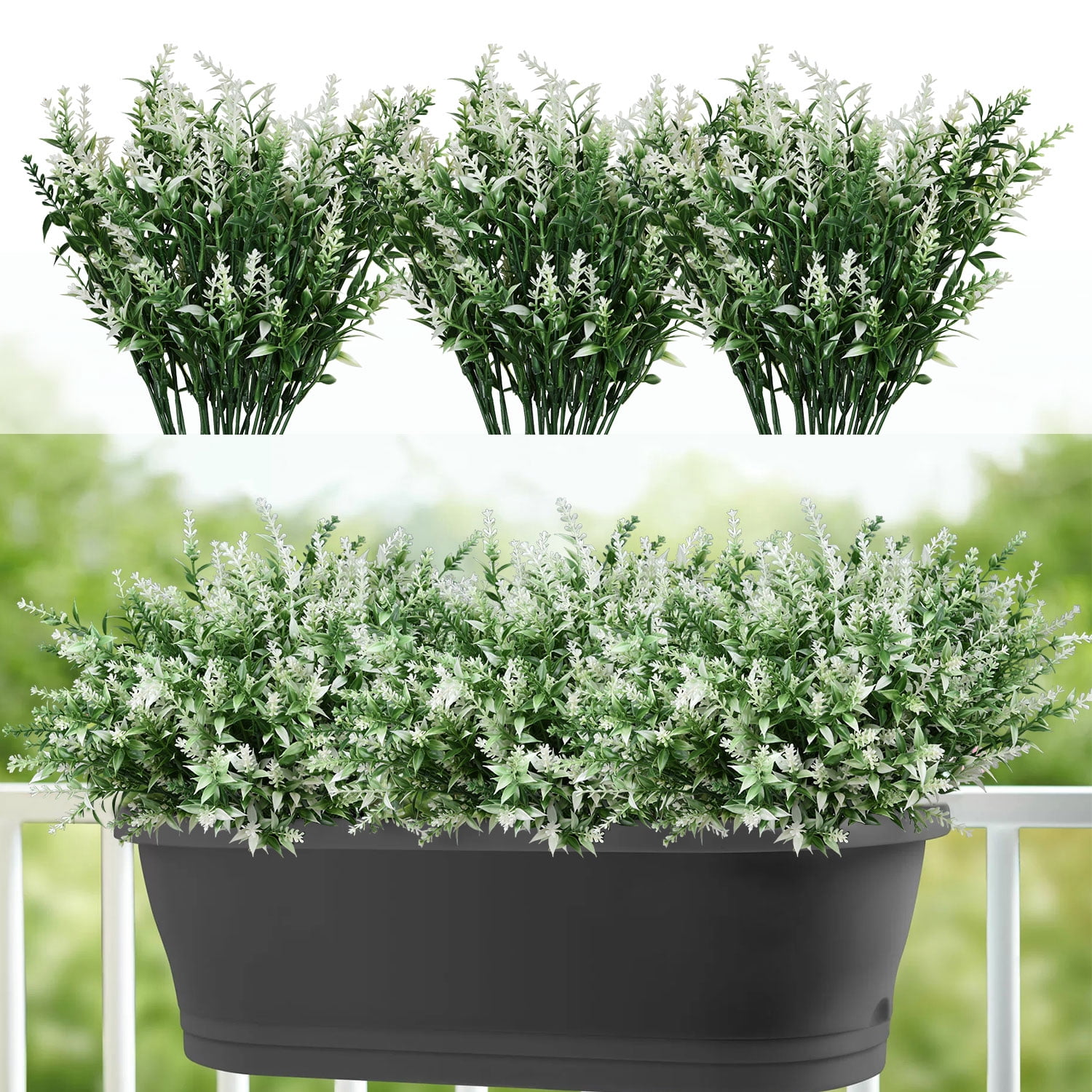 "Coolmade 12 Bundles UV Resistant Artificial Plants with 7 Flexible 14 ...