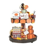 Coolmade 15 Pcs Fall Tiered Tray Decor Set Hello Fall Decor Autumn Wood ...