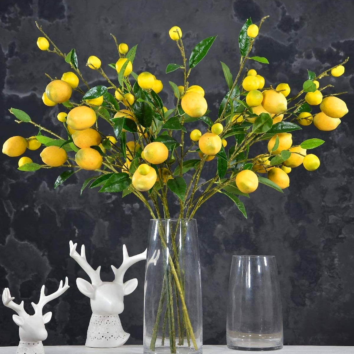 Coolmade 2 Pack Faux Plastic Fruit Decorative Artificial Lemon Branches ...