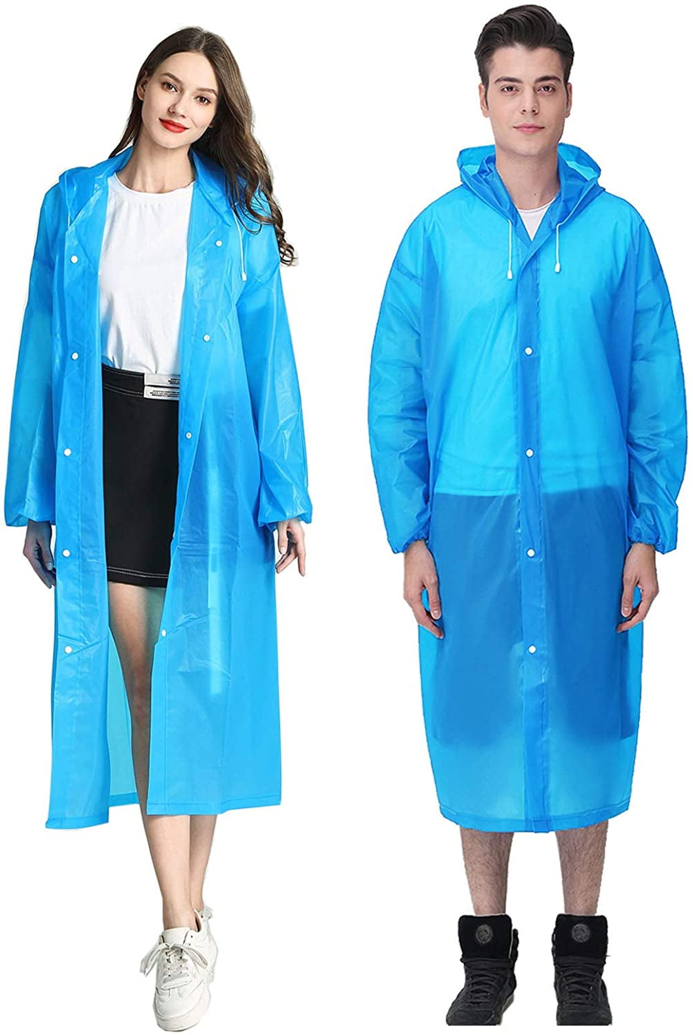 Coolmade Waterproof Portable EVA Rain Ponchos 2 Pack (Unisex) - Walmart.com