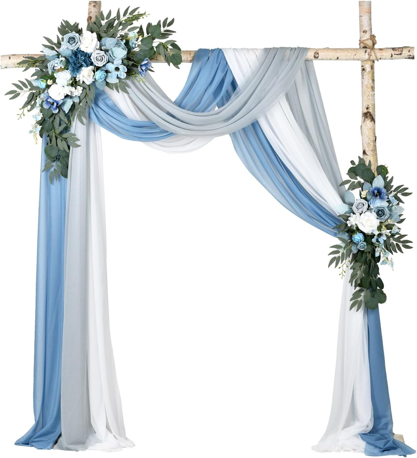 Coolmade 3 Panel Wedding Arch Draping,29.5" x18ft Pearl Fabric Drapes ...