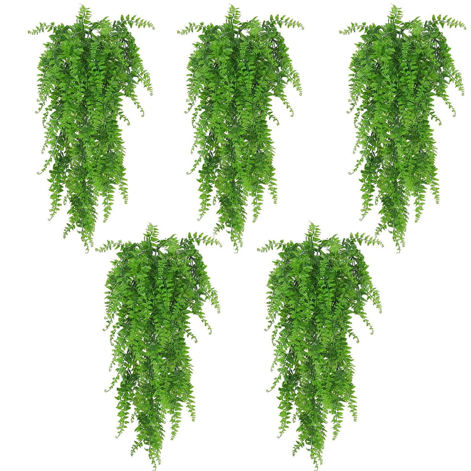 "Coolmade 5 Pack UV Resistant Artificial Hanging Plants, 35"" Fake ...