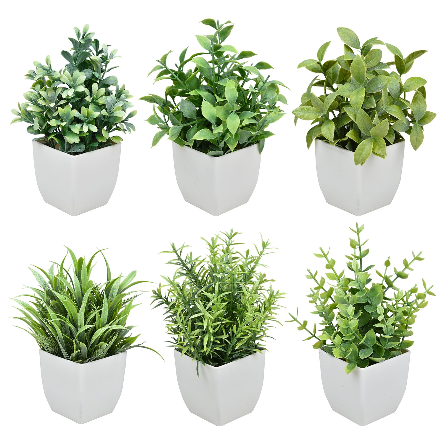 Coolmade Faux Tabletop Decorative Plants - 6 Packs for Home, Office ...