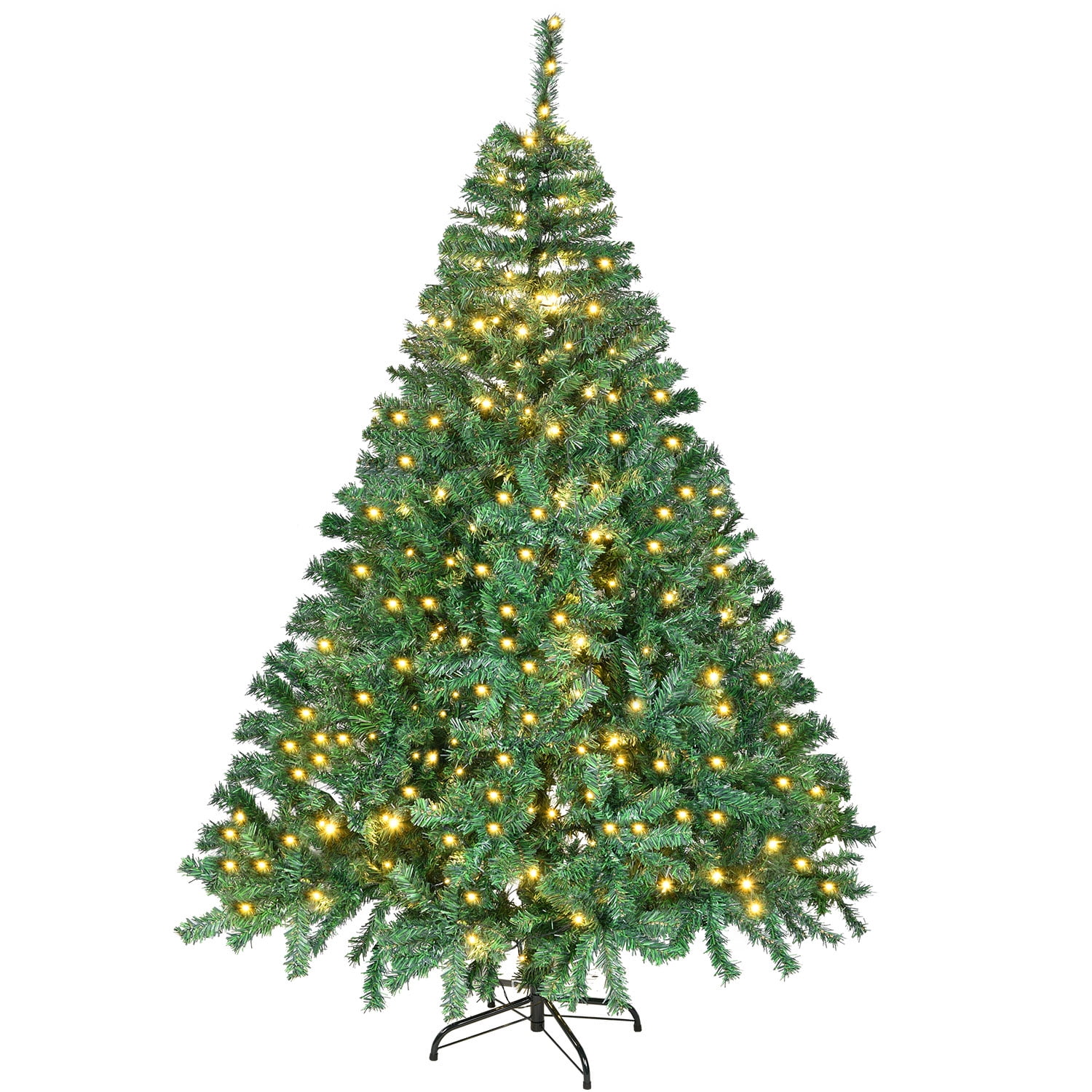 Coolmade 6ft LED Pre-Lit Spruce Artificial Christmas Tree with Warm ...