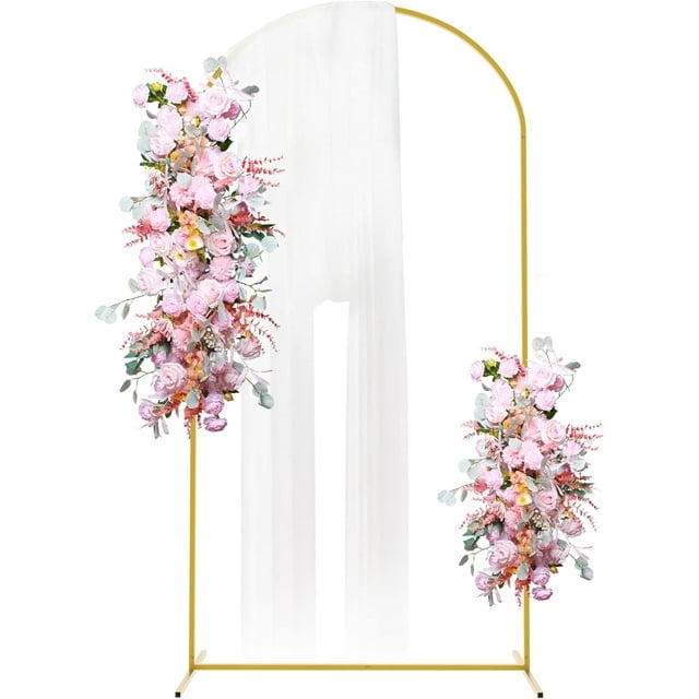 Coolmade 7.2x4ft Gold Metal Arch Frame, Wedding Backdrop Stand, Square ...