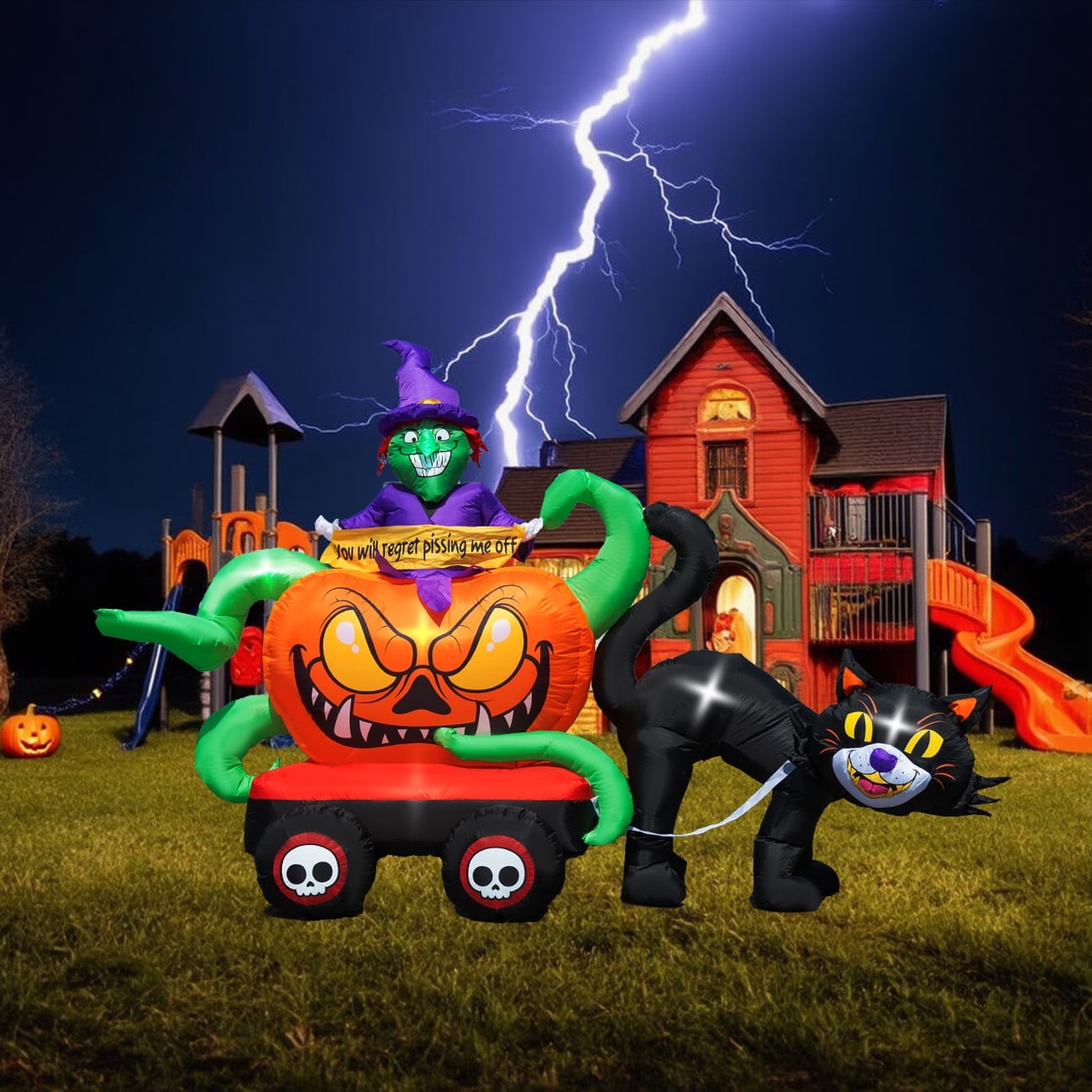 Coolmade 10ft Outdoor Spooky Inflatable Halloween Decorations, Lighted ...