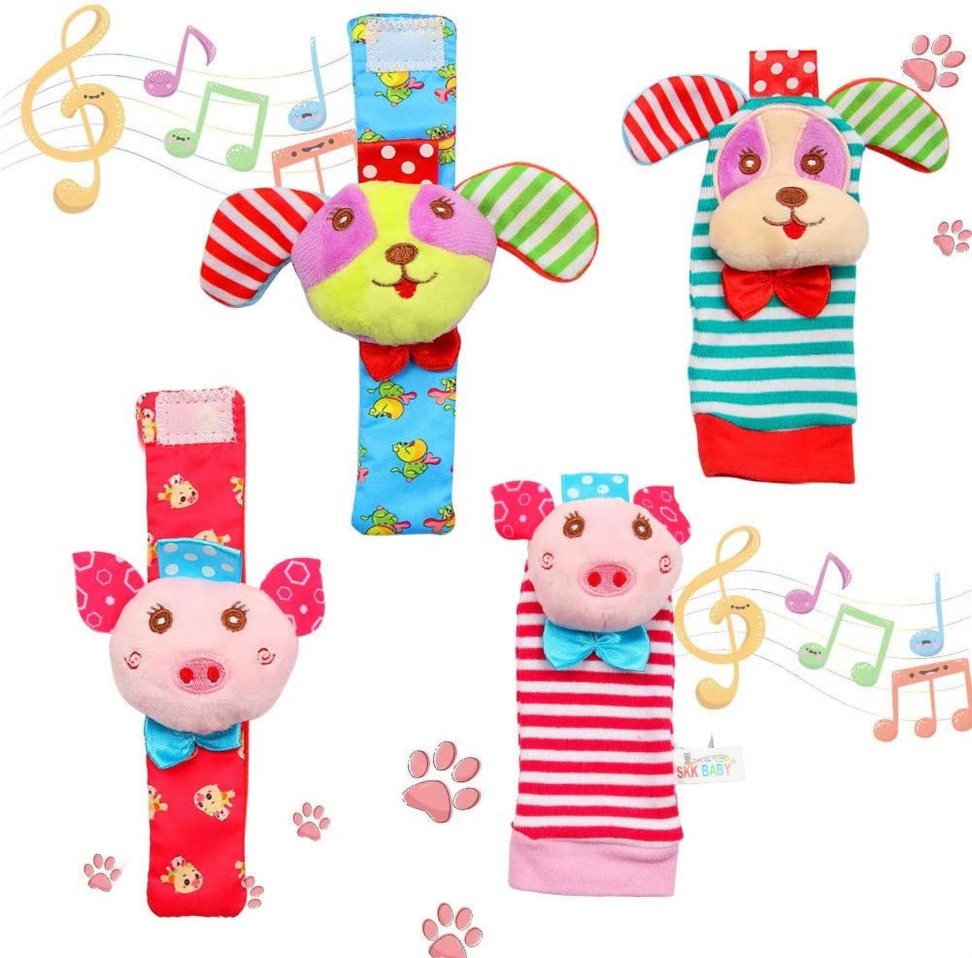 Coolmade Baby Rattle, 4pcs Infant Wrists Rattle and Foot Finder Socks ...