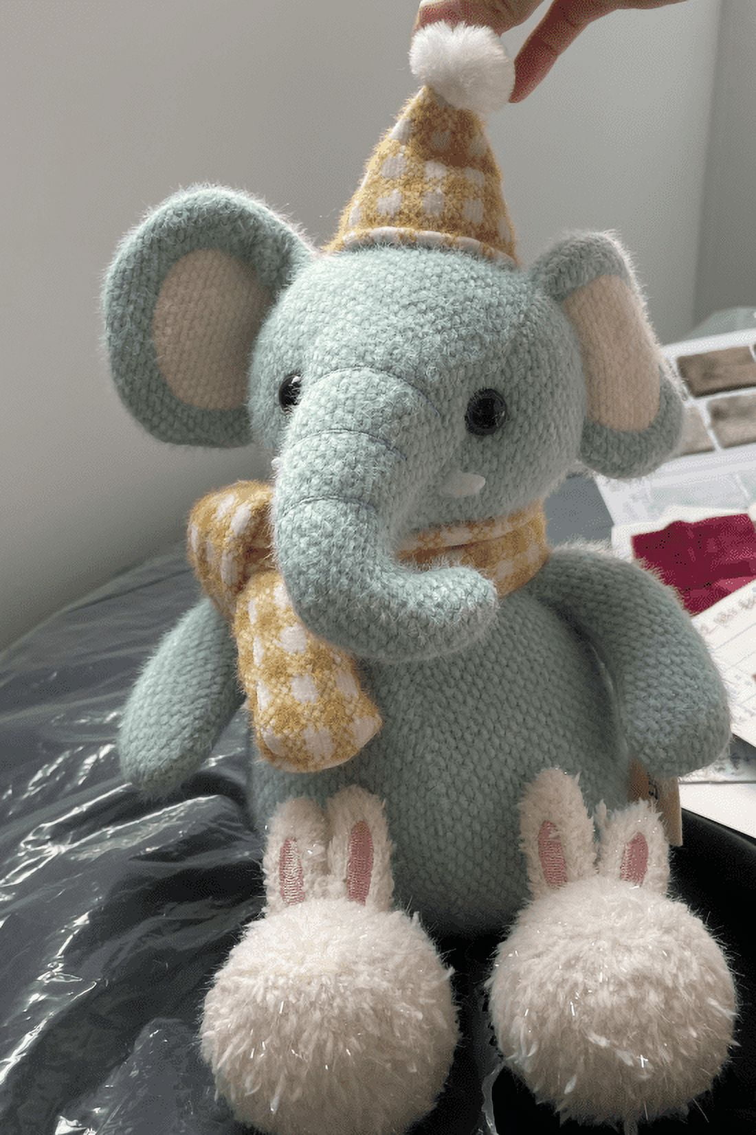 Coolmee Elephant Stuffed Animals 12", Stuffed Elephant Plush Teal ...