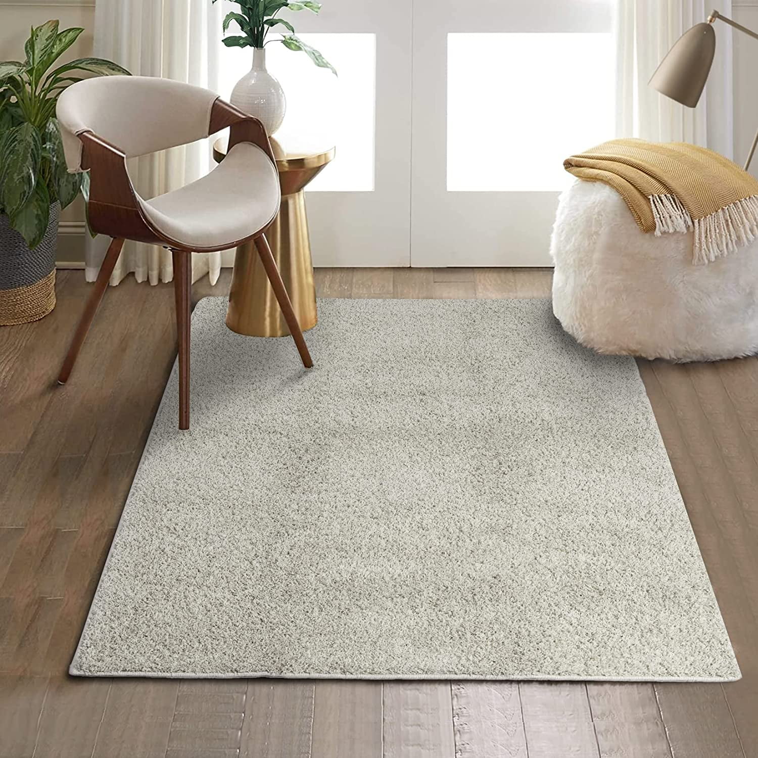 Coolmee Washable Area Thick Plush Rug for Living Room , Taupe, 6' x 9 ...