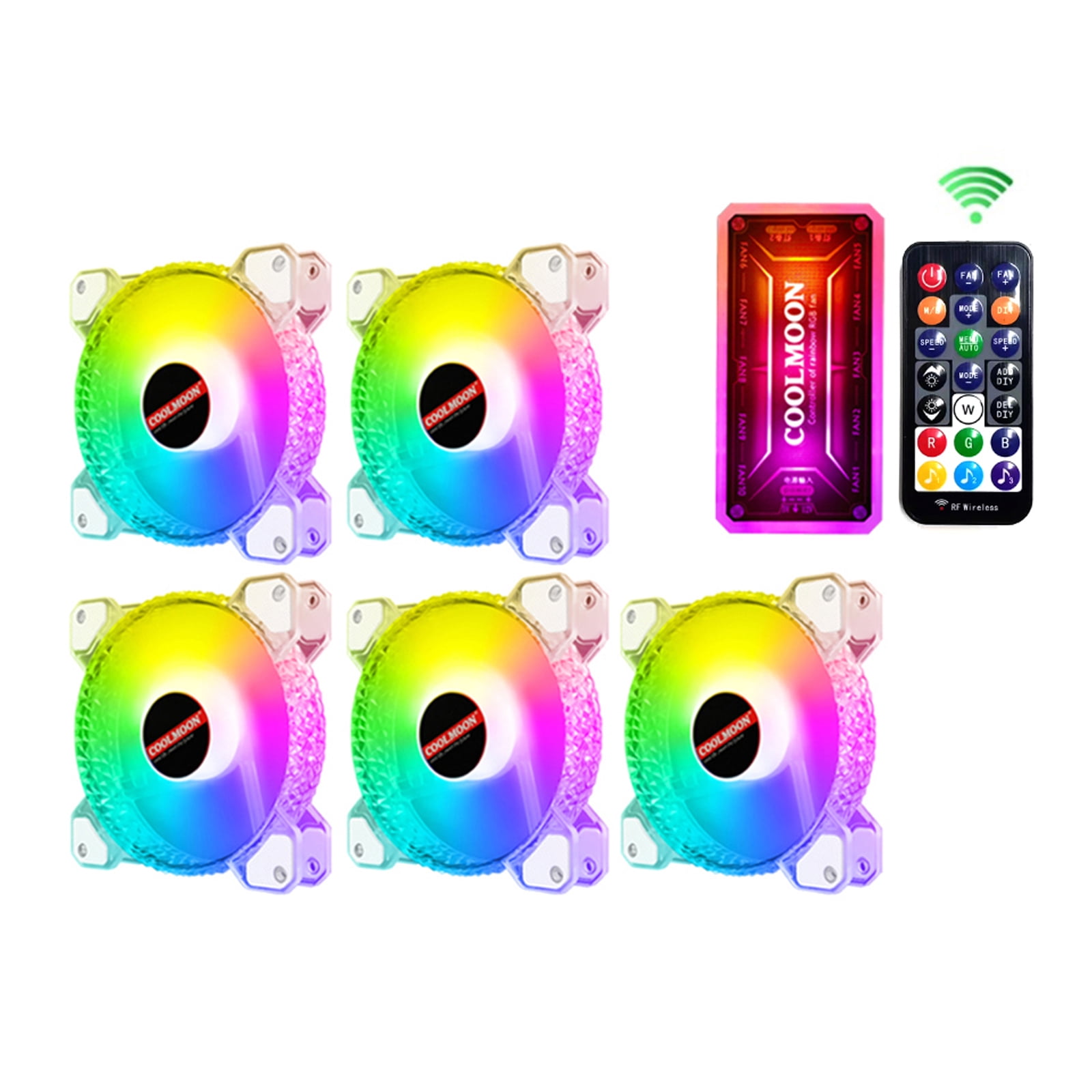 Coolmoon Chassis PC Fan Adjust RGB Cooling 120mm Silent Aperture ...