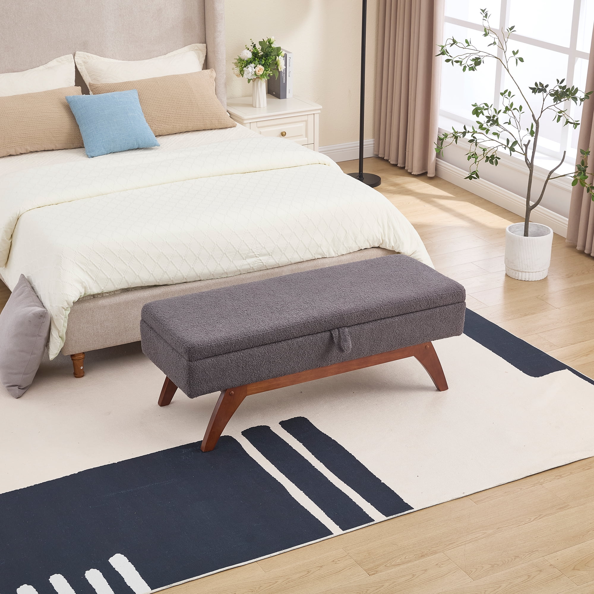 Coolmore Teddy Wool Fabric,Solid Wood Feet for Solid Weighing,And Bed ...