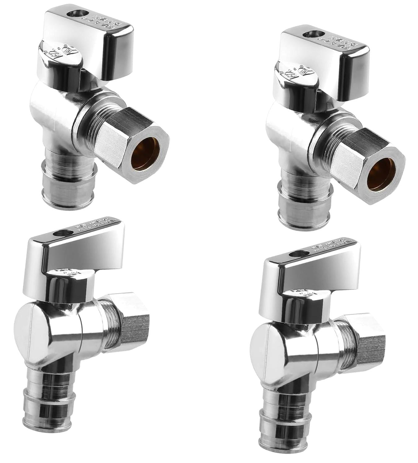 Coolnut 1/4 Turn Angle Stop Valve, 1/2" Expansion Pex F1960 X 3/8" OD ...