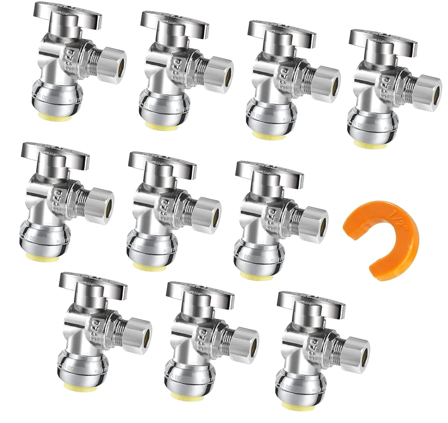 Coolnut 1/4 Turn Push Fit Angle Stop Valve, 3/8" Outer Diameter x 1/2 ...