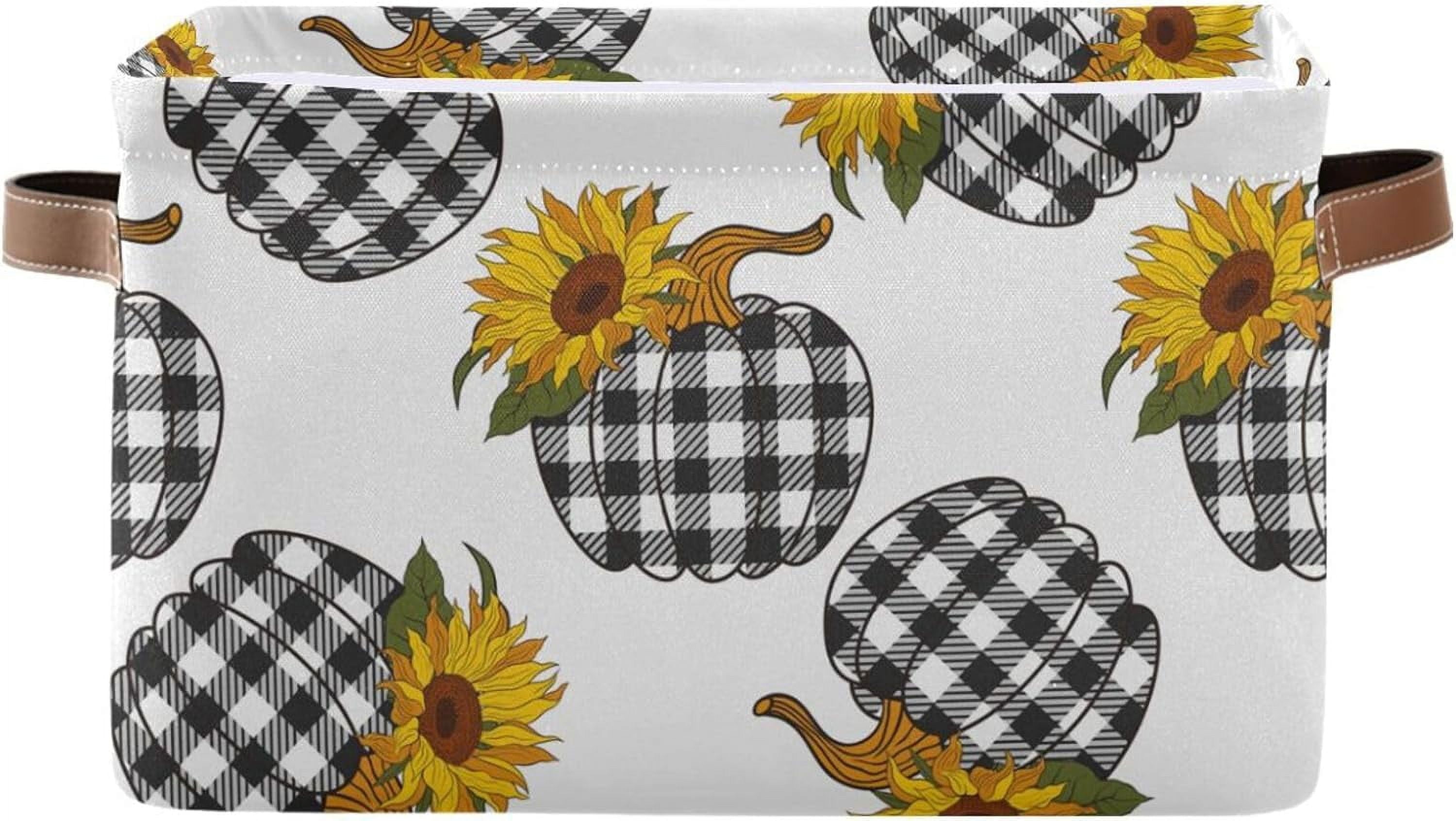 Coolnut 1 Pack Fabric Storage Basket Buffalo Sunflower Pumpkin Closet ...