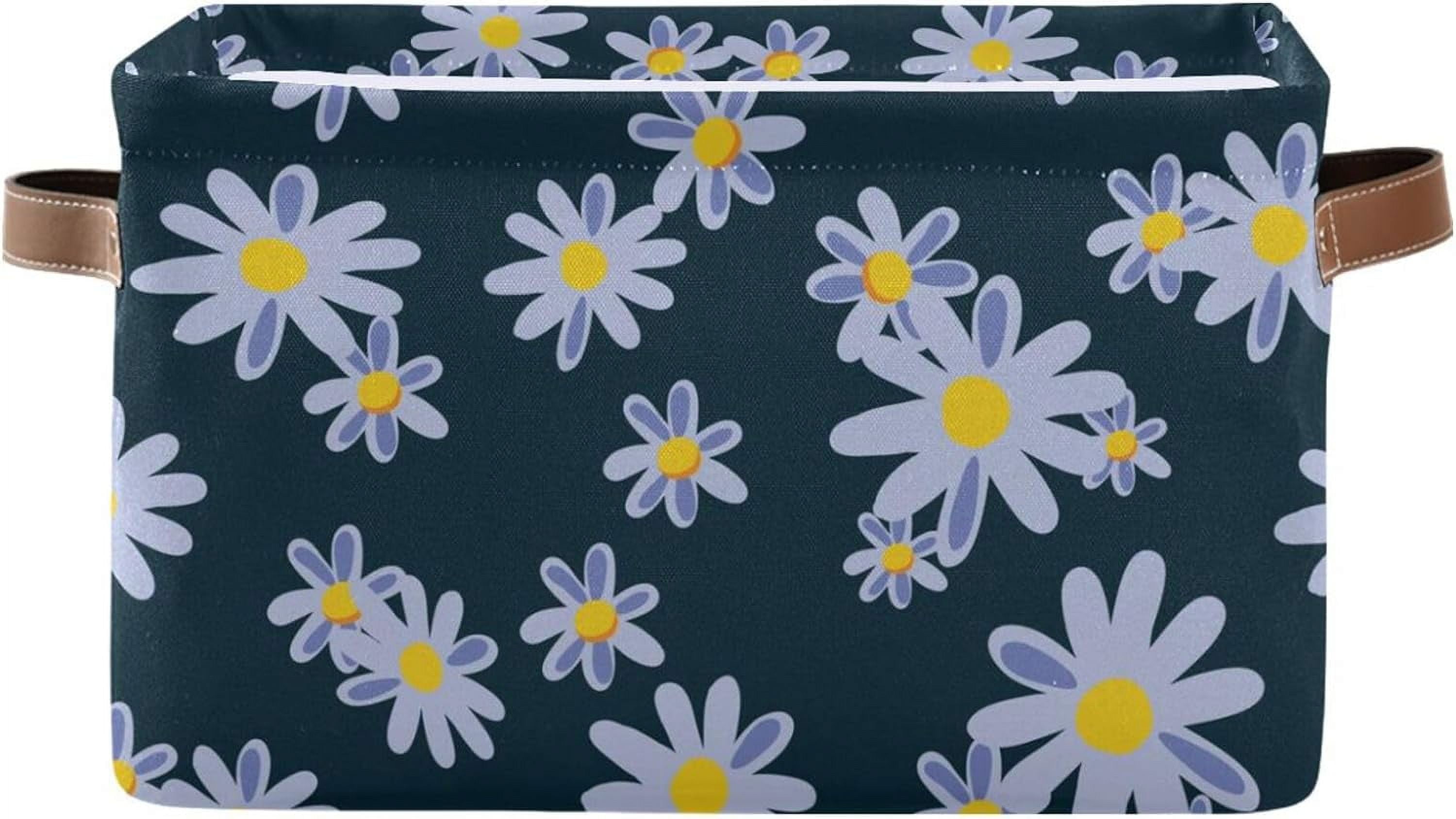 Coolnut 1 Pack Fabric Storage Basket Cute Daisy Closet Storage Bins ...