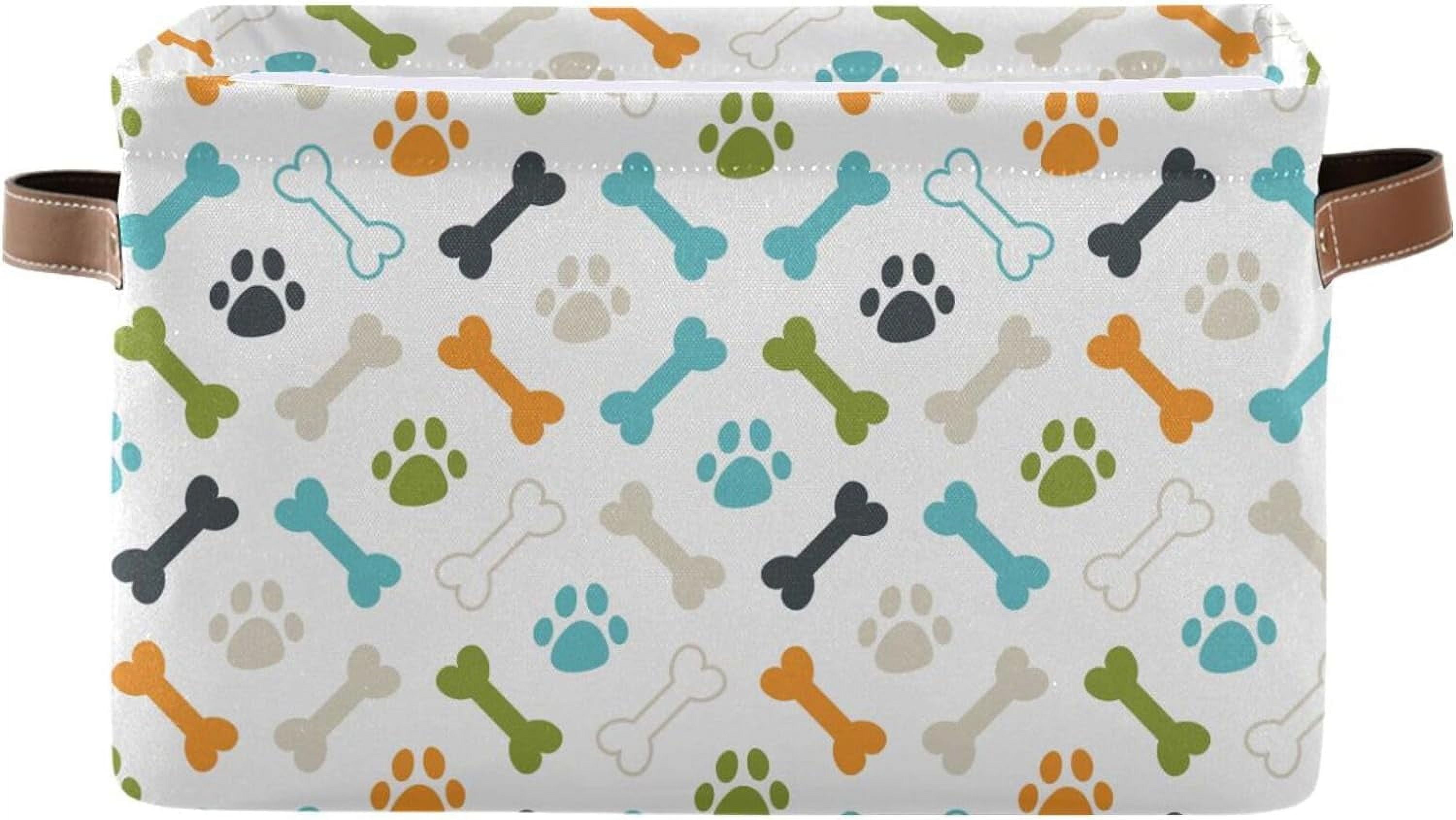 Coolnut 1 Pack Fabric Storage Basket Cute Paws & Bone Closet Storage ...