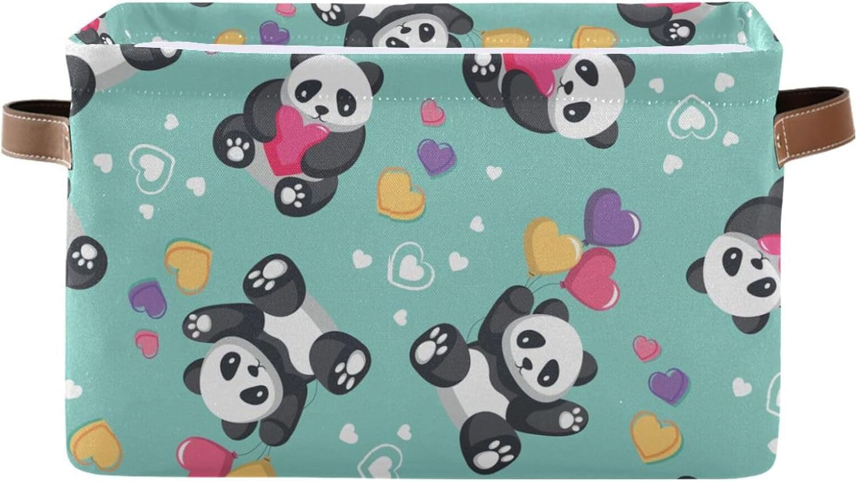 Coolnut 1 Pack Fabric Storage Basket Heart Panda Love Closet Storage ...
