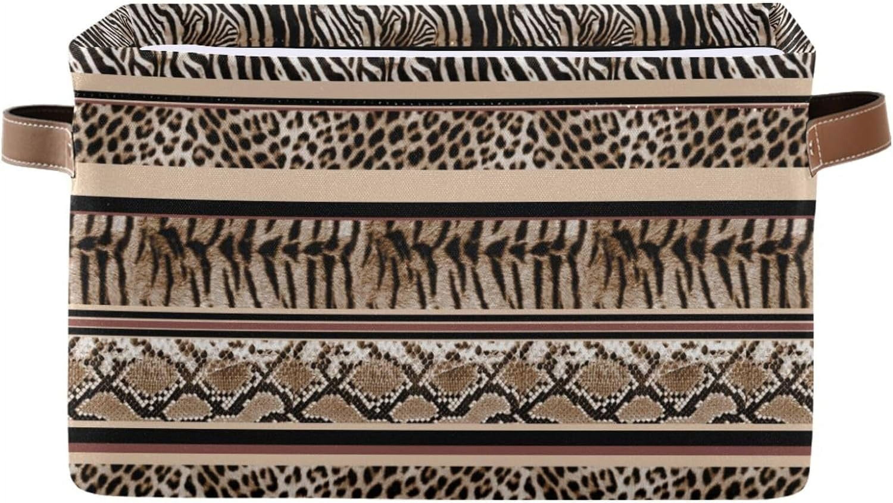 Coolnut 1 Pack Fabric Storage Basket Mexican Serape Leopard Stripes ...